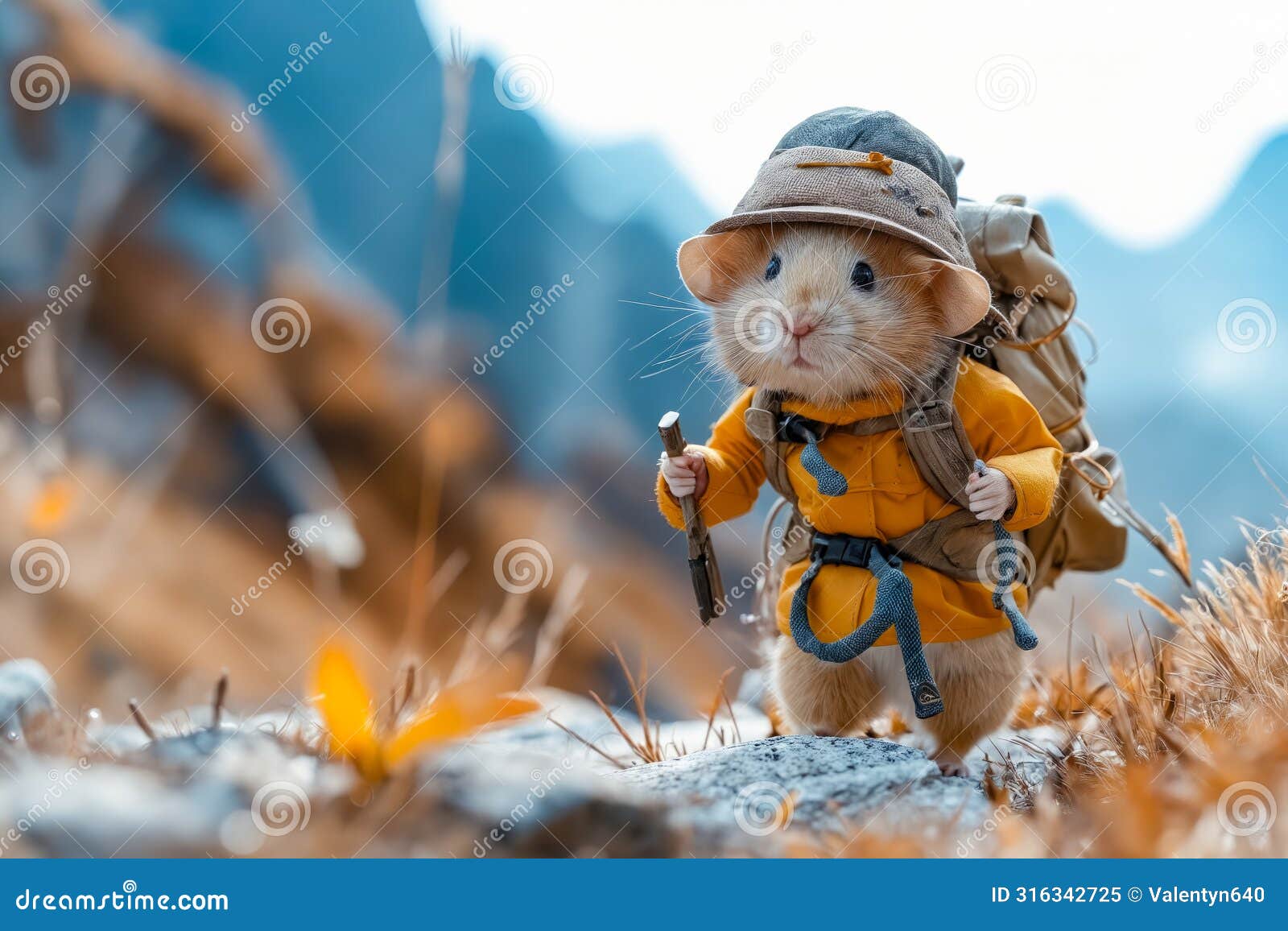 Rat Wearing Backpack and Hiking Gear. Generative AI Stock Image - Image ...