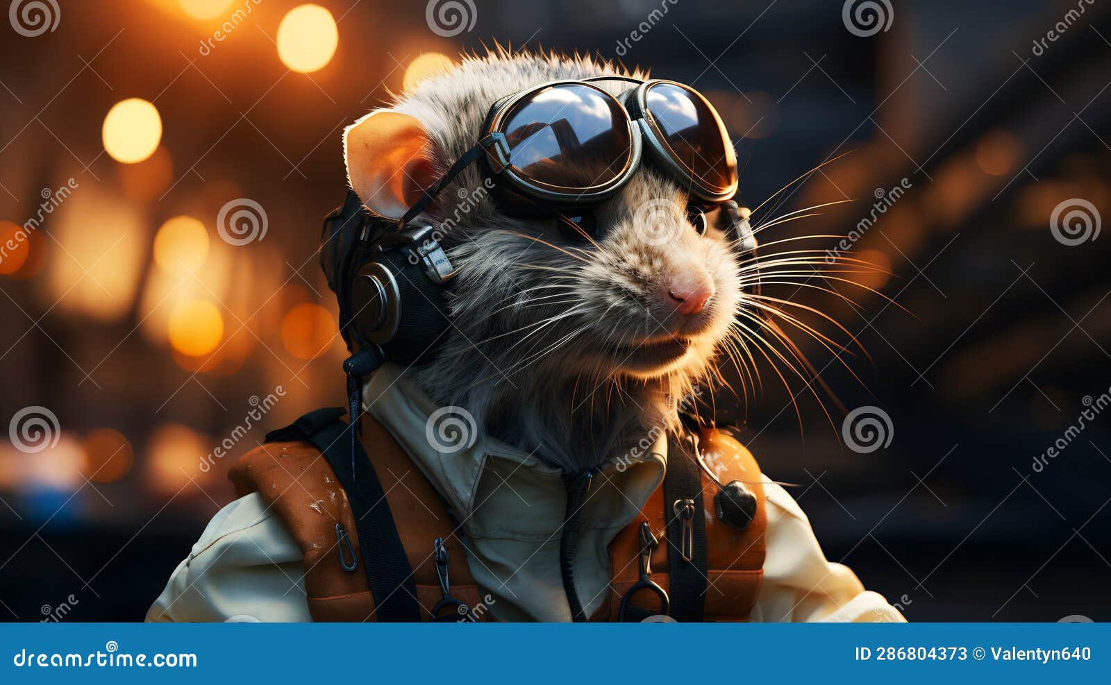 Rat Wearing Pilot S Outfit and Goggles. Generative AI Stock Image ...