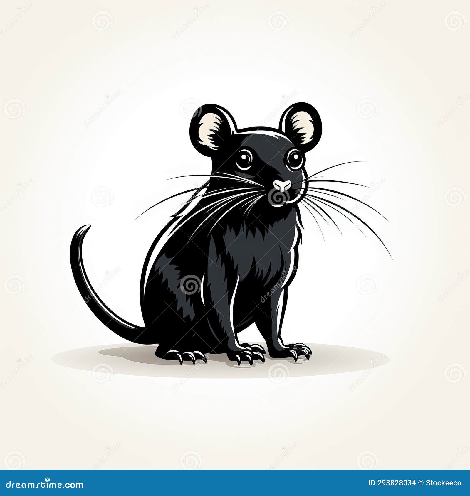 Stylized Black Rat Portrait: a Stunning Display of Simplicity and ...
