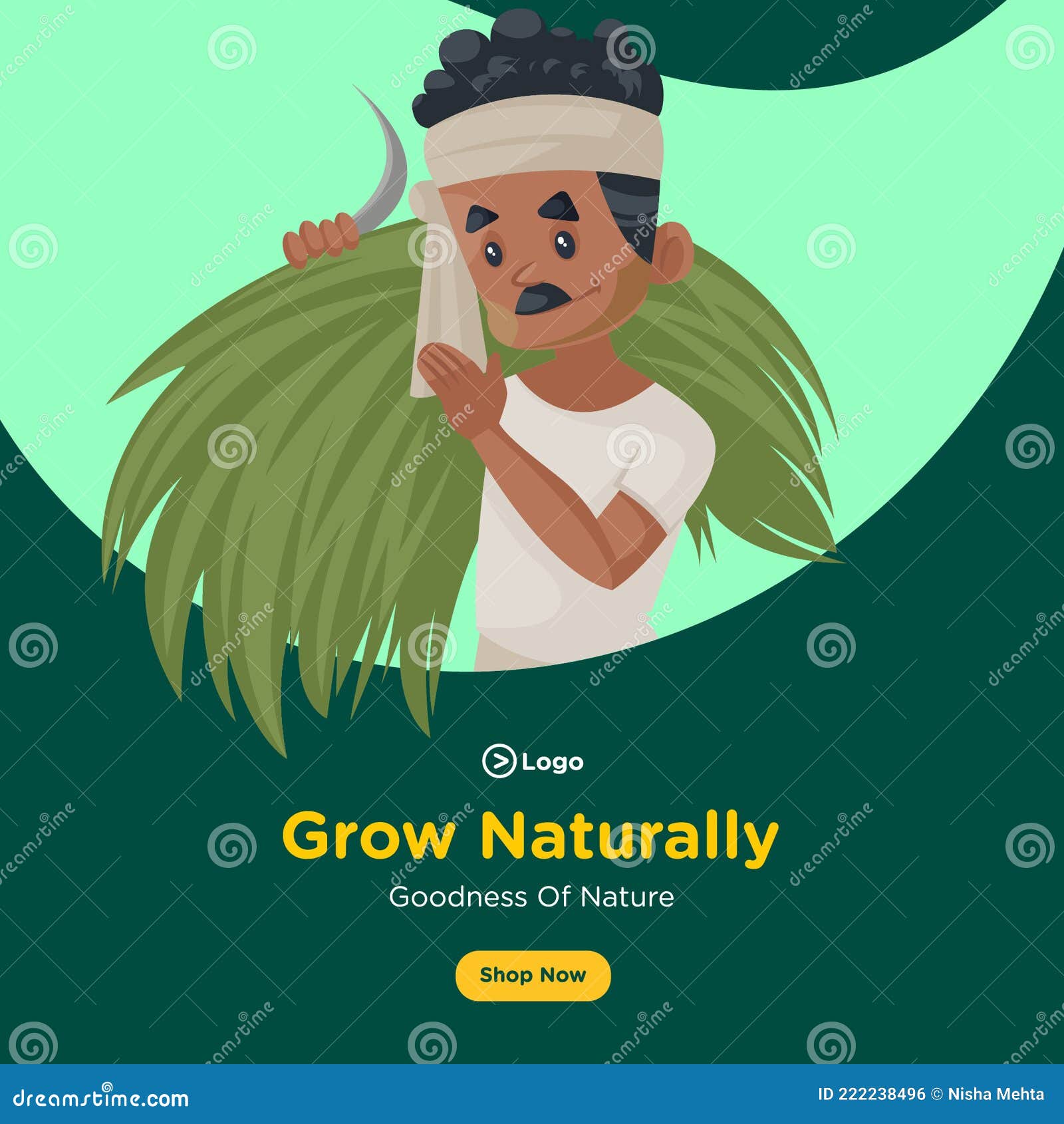 Banner Design of Grow Naturally Goodness of Nature Stock Vector ...