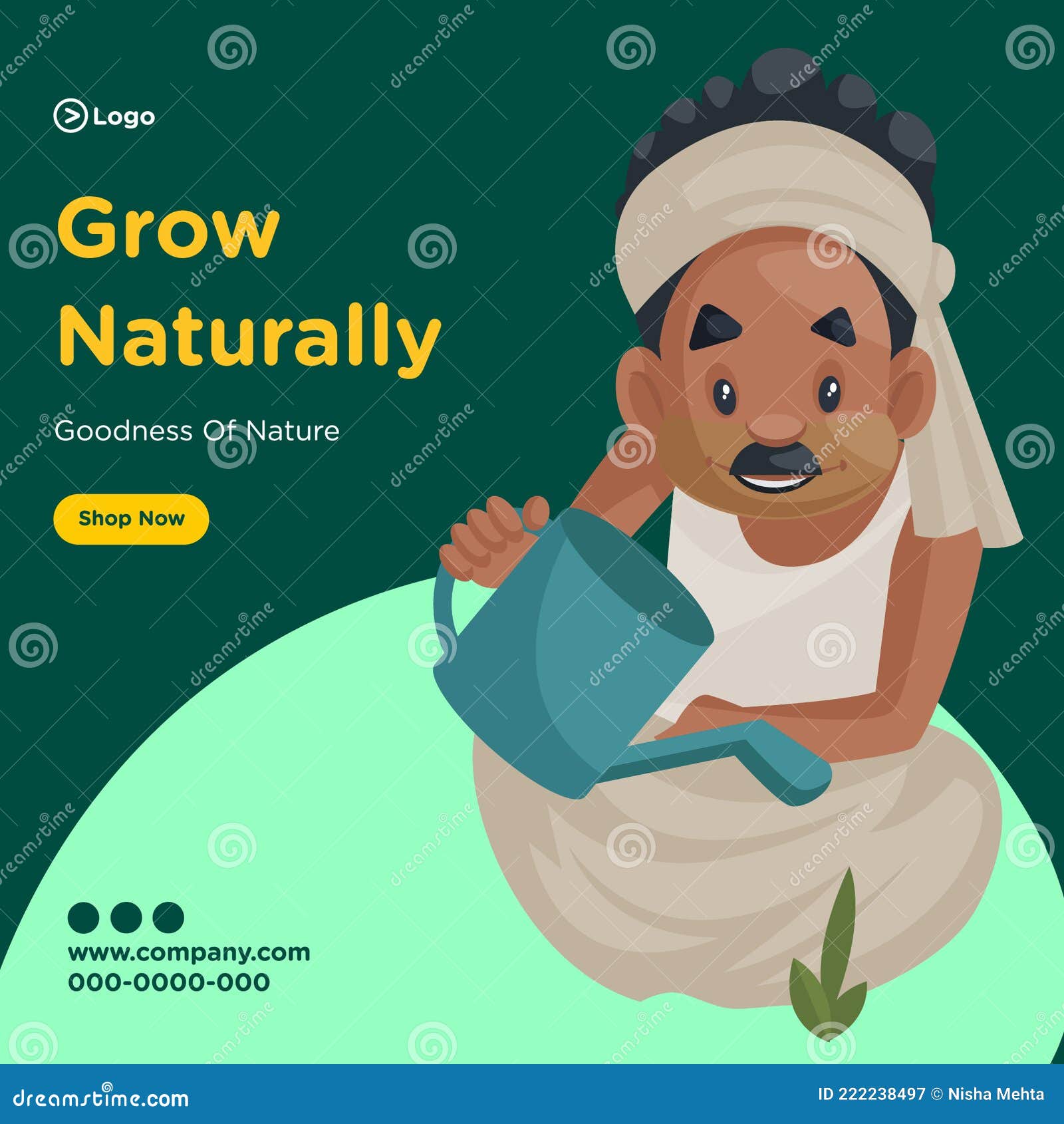 Banner Design of Grow Naturally Goodness of Nature Stock Vector ...