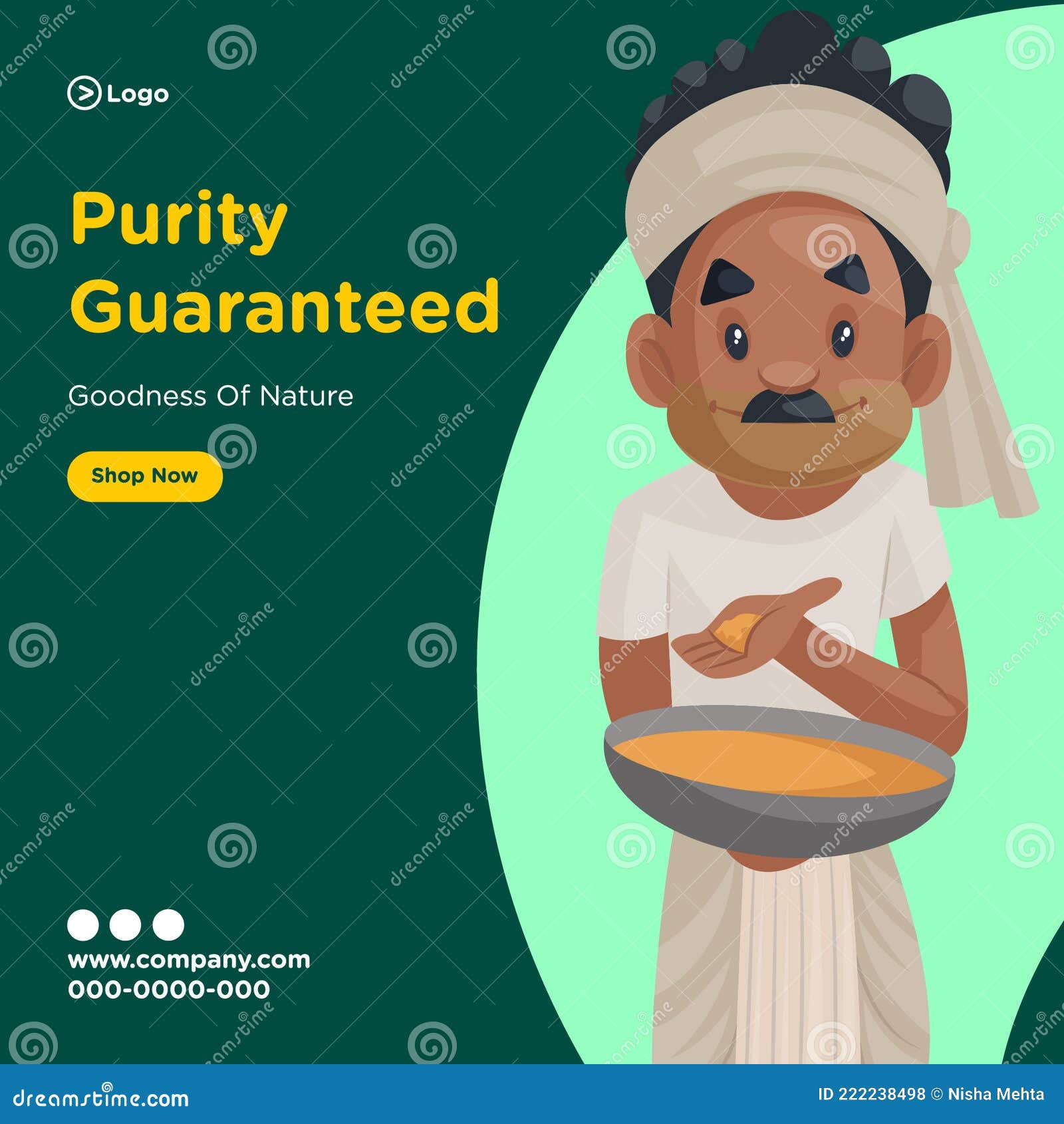 Purity Guaranteed Goodness of Nature of Banner Design Stock Vector ...