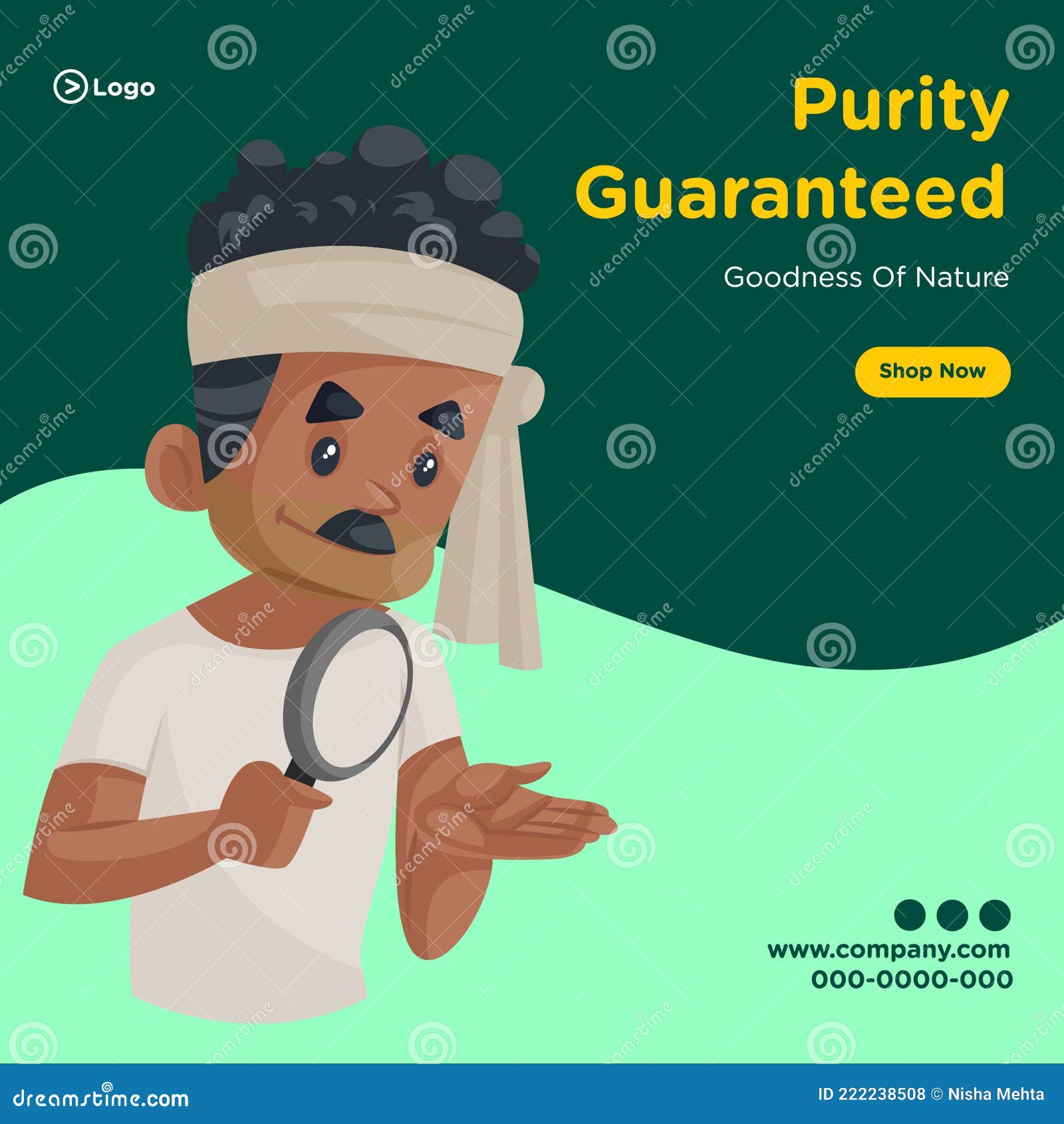 Purity Guaranteed Goodness of Nature of Banner Design Stock Vector ...