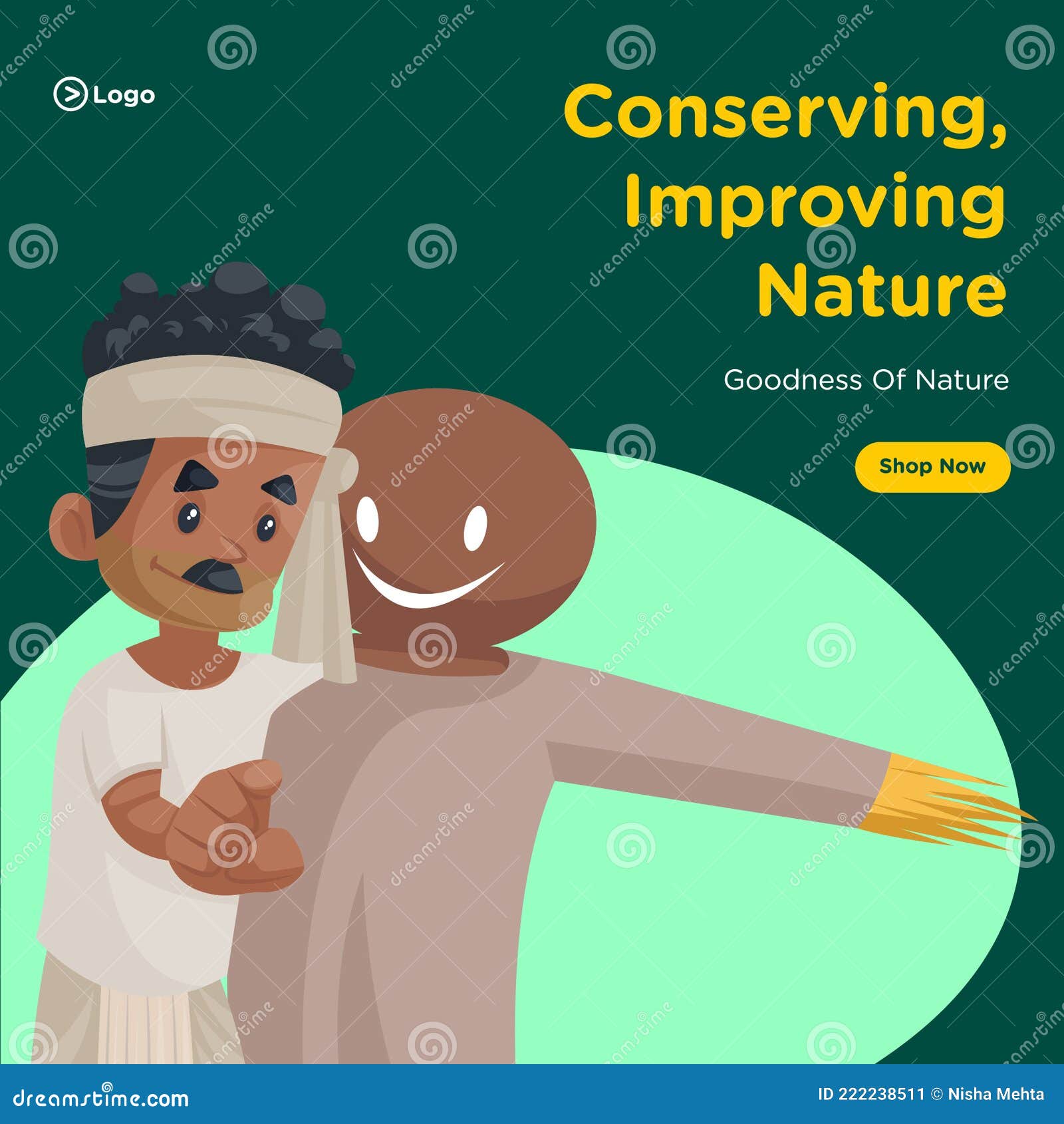 Goodness Of Nature Of Banner Design Cartoon Vector | CartoonDealer.com ...