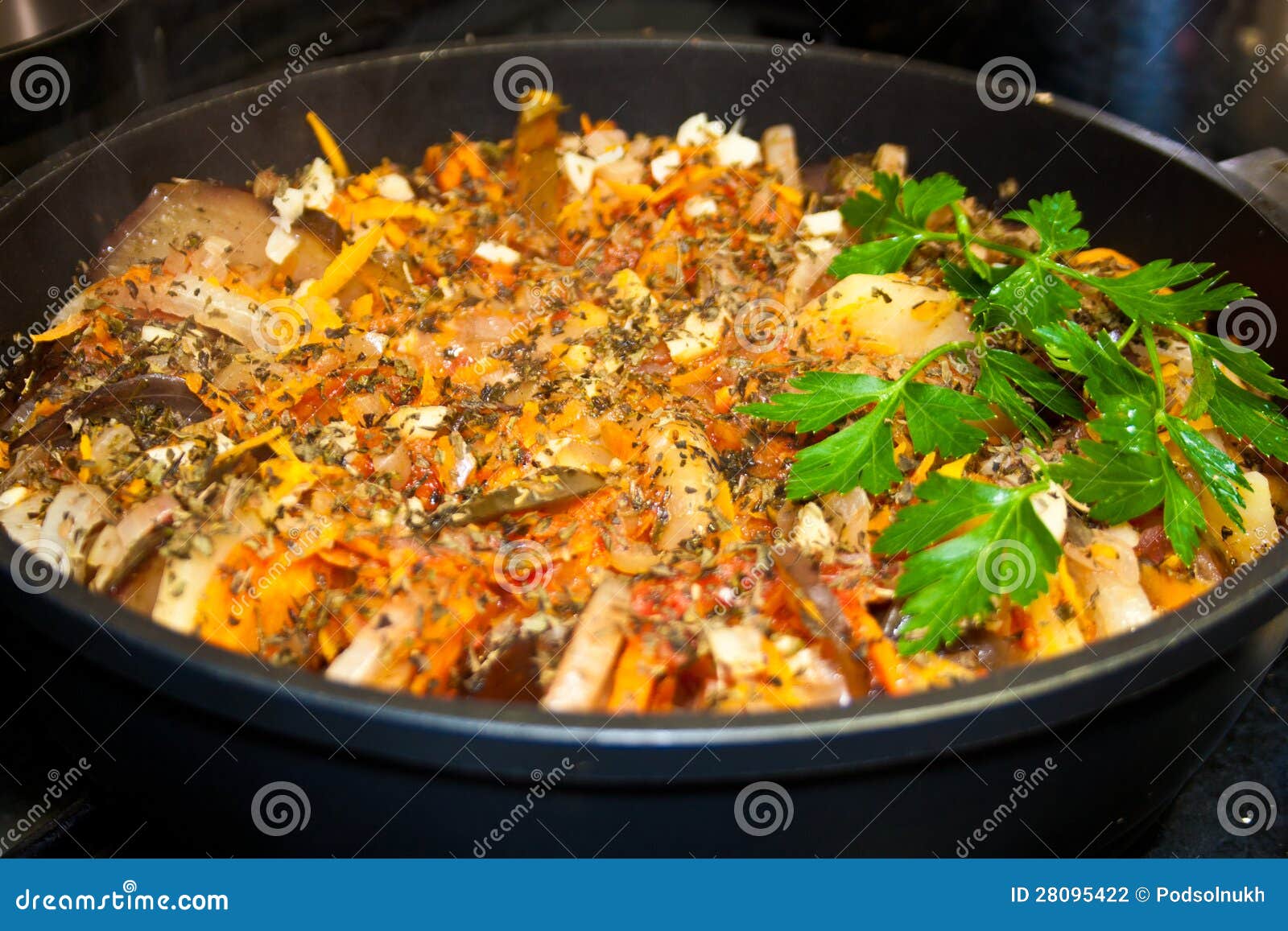 Ratatouille, hot vegetable stock photo. Image of green - 28095422