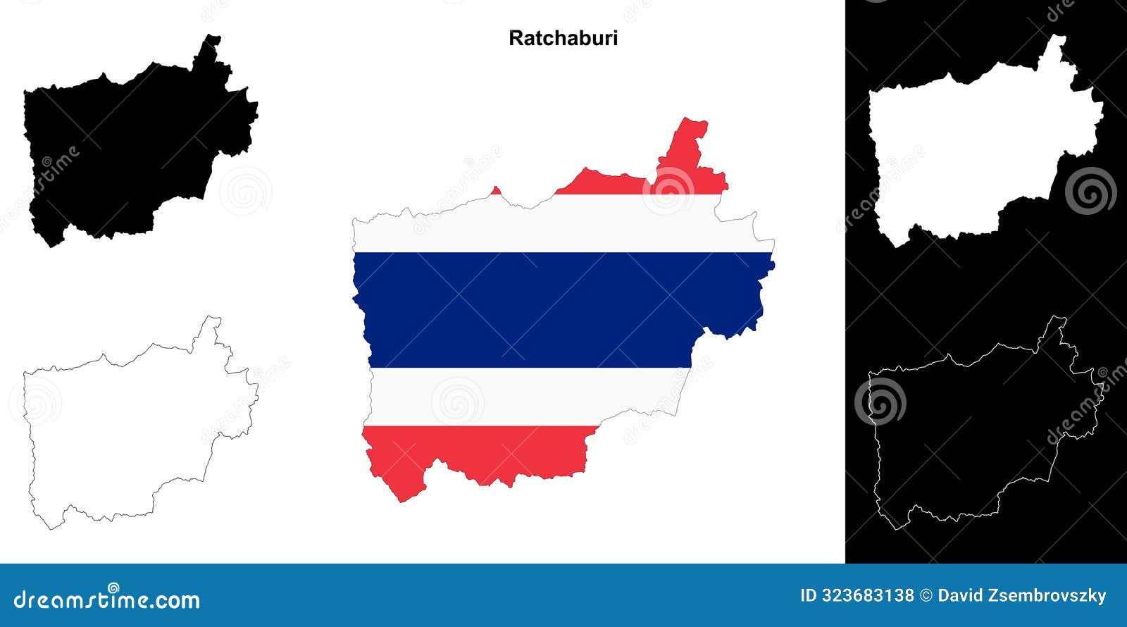 Ratchaburi outline map stock vector. Illustration of province - 323683138