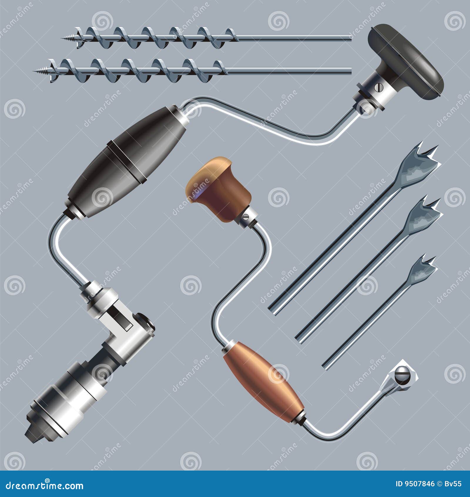 Ratchet Brace Clip Art Vector Black Outline Drawing | CartoonDealer.com ...