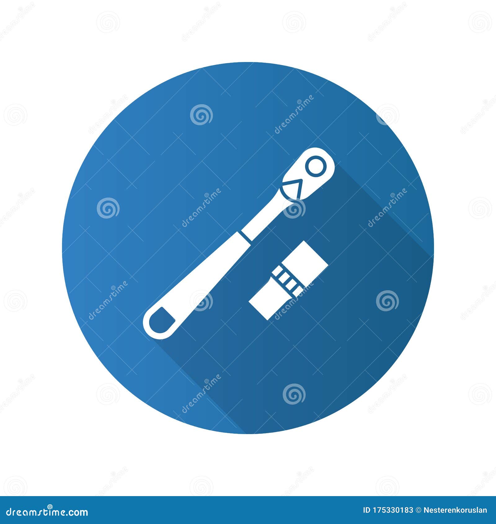 Ratchet Flat Design Long Shadow Glyph Icon Stock Vector - Illustration ...