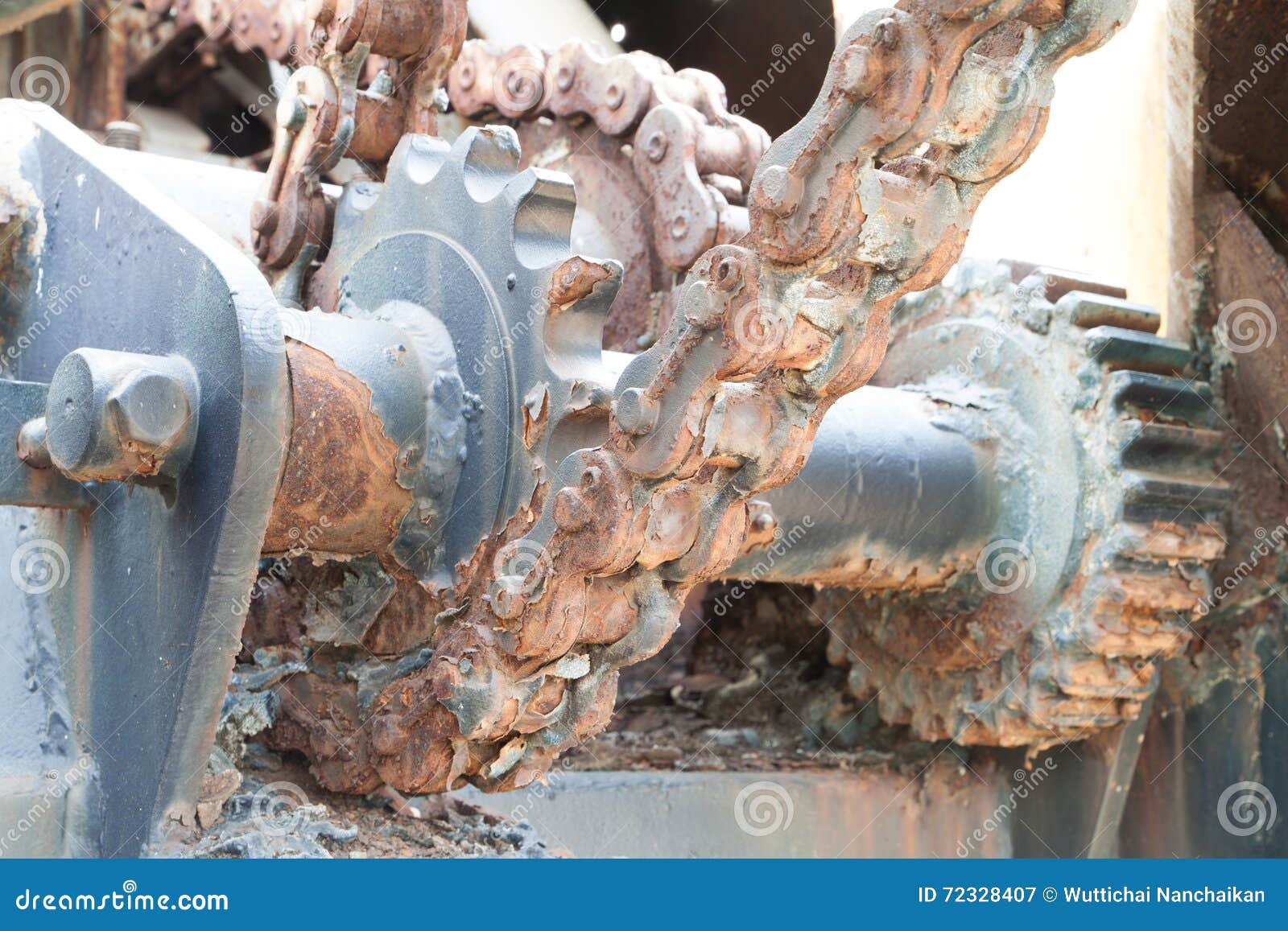 Ratchet Gear with Chain Drive Stock Image - Image of industrial ...