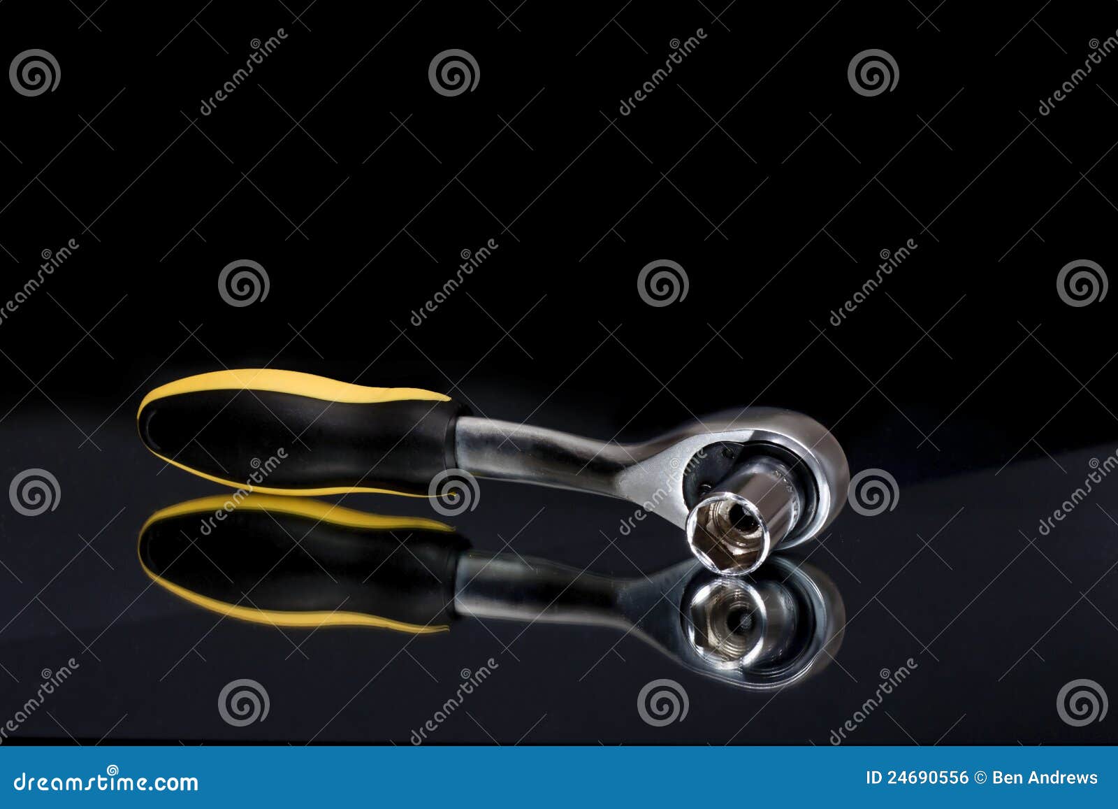 Ratchet with hex bit stock photo. Image of torque, copy - 24690556