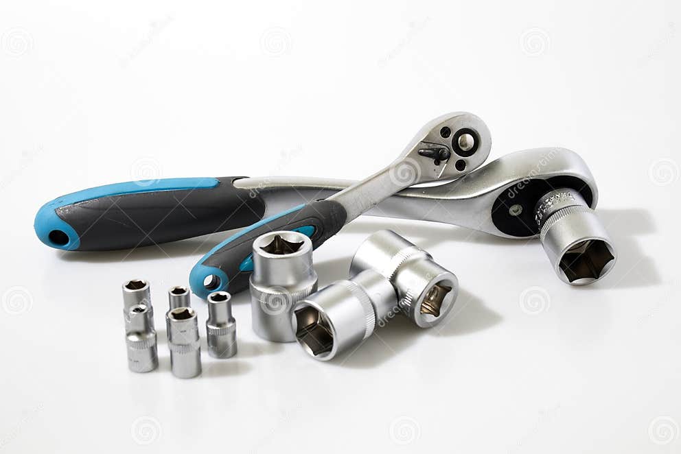 A Ratchet Key in a White Background Stock Photo - Image of repairing ...