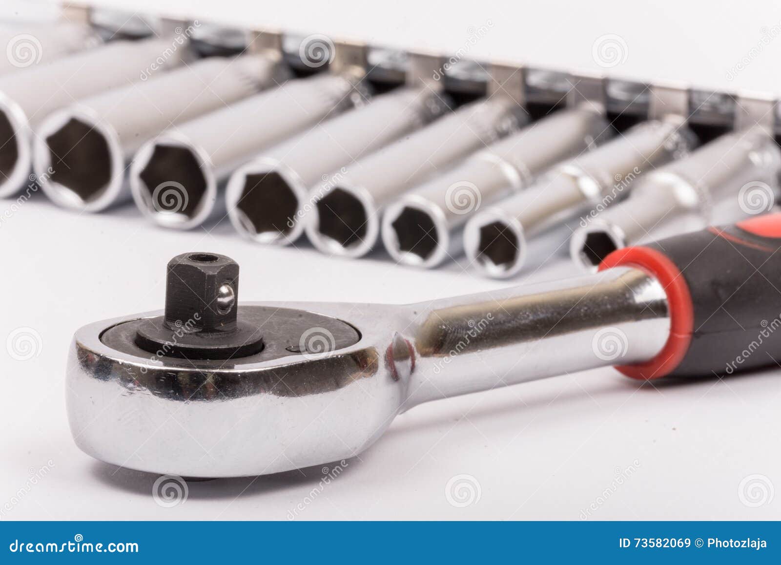 Ratchet With Sockets Blurred Background Stock Image | CartoonDealer.com ...