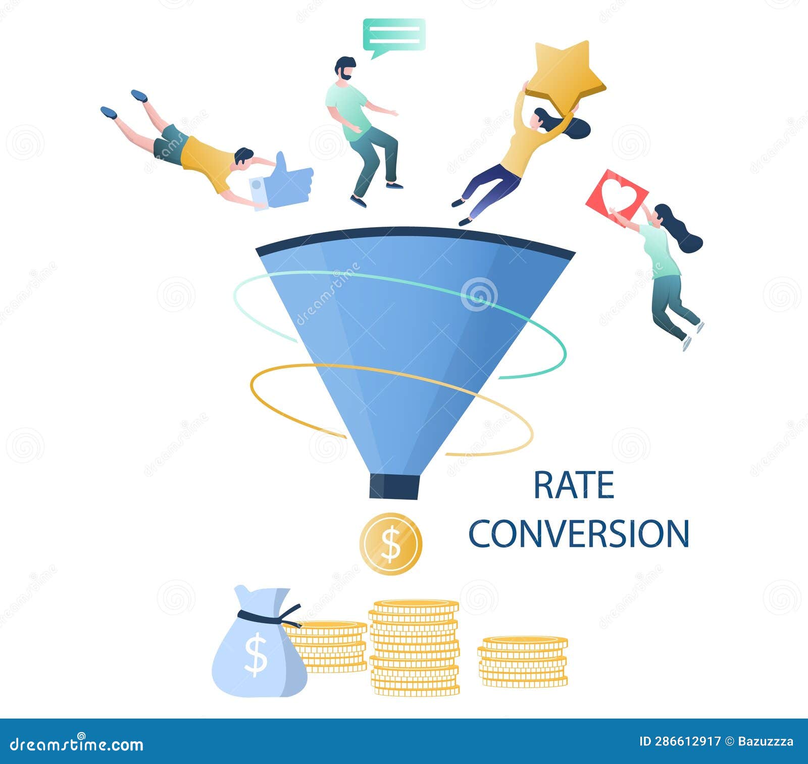 Conversion Optimization Flat Vector Illustration. Business Revenue ...