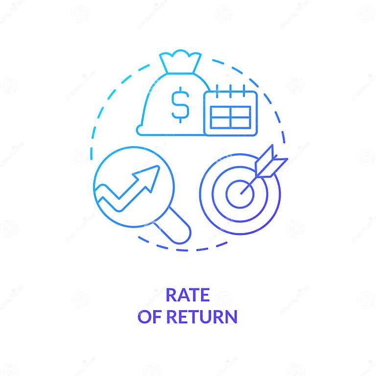 Rate of Return Blue Gradient Concept Icon Stock Vector - Illustration ...
