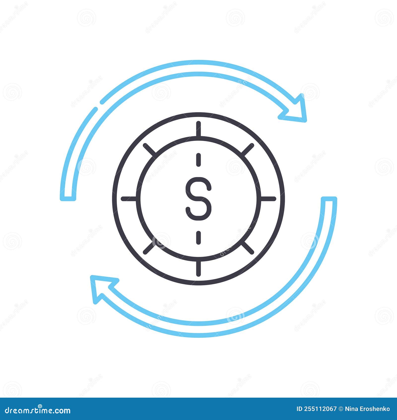 Rate of Return Line Icon, Outline Symbol, Vector Illustration, Concept ...