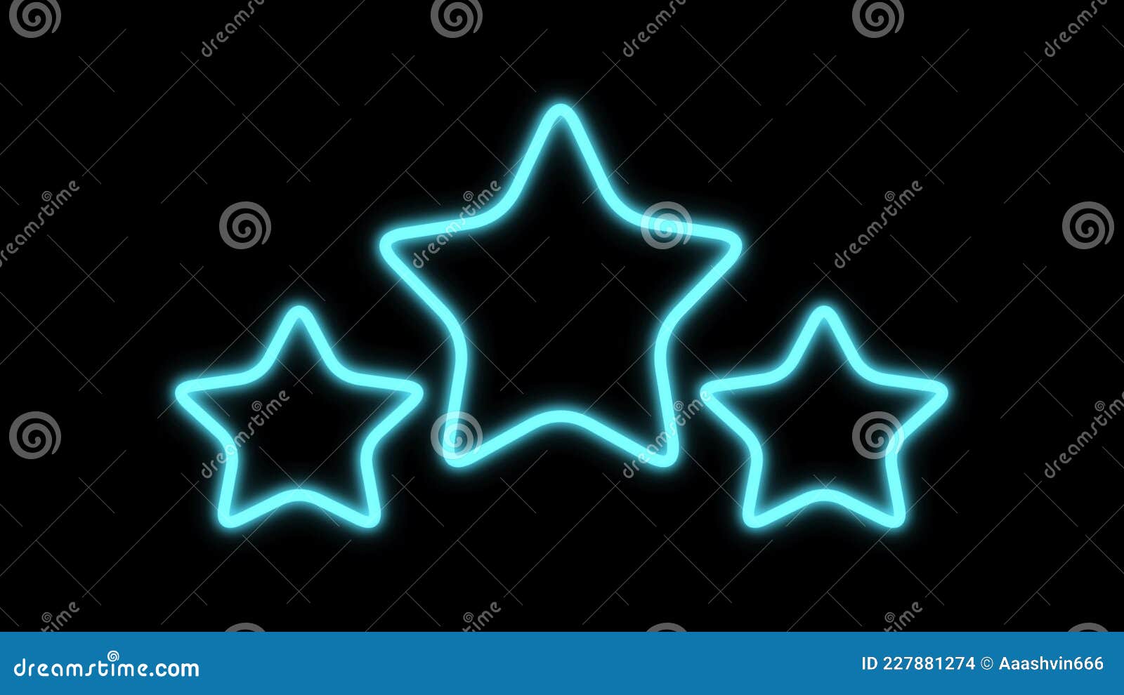 Rate and Star Icon with Blue Neon Light in Blinking Effect. Stock ...