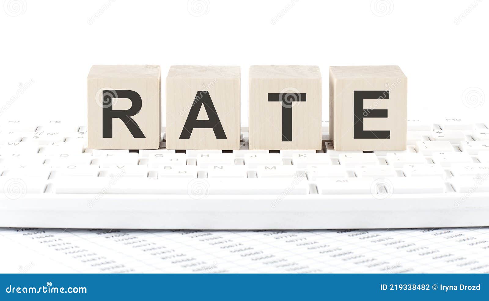 RATE Word On Wooden Cube Blocks On Office Table Royalty-Free Stock ...