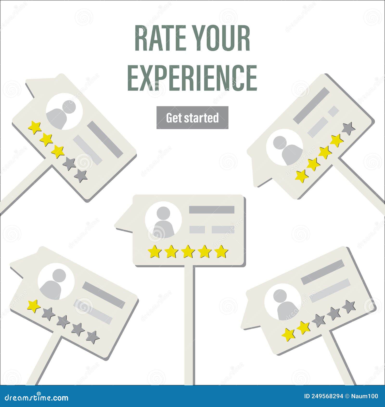 Rate Your Experience Web Page Template. Messages with Positive and ...