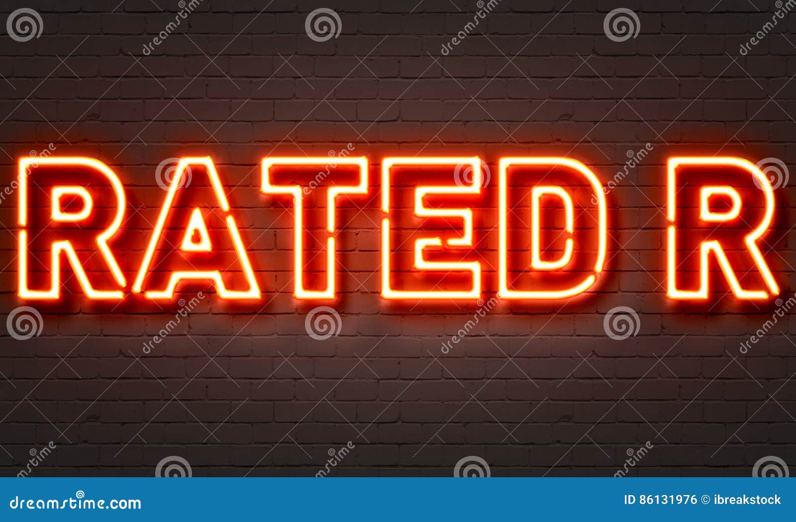 Rated R neon sign stock illustration. Illustration of stlyle - 86131976