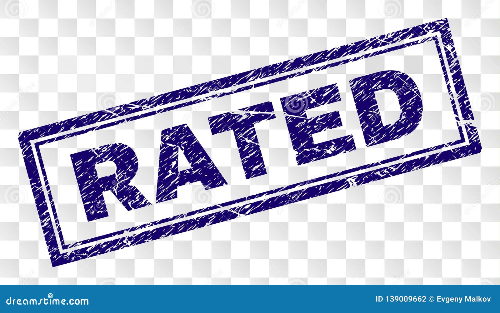 Scratched RATED Rectangle Stamp Stock Vector - Illustration of draft ...