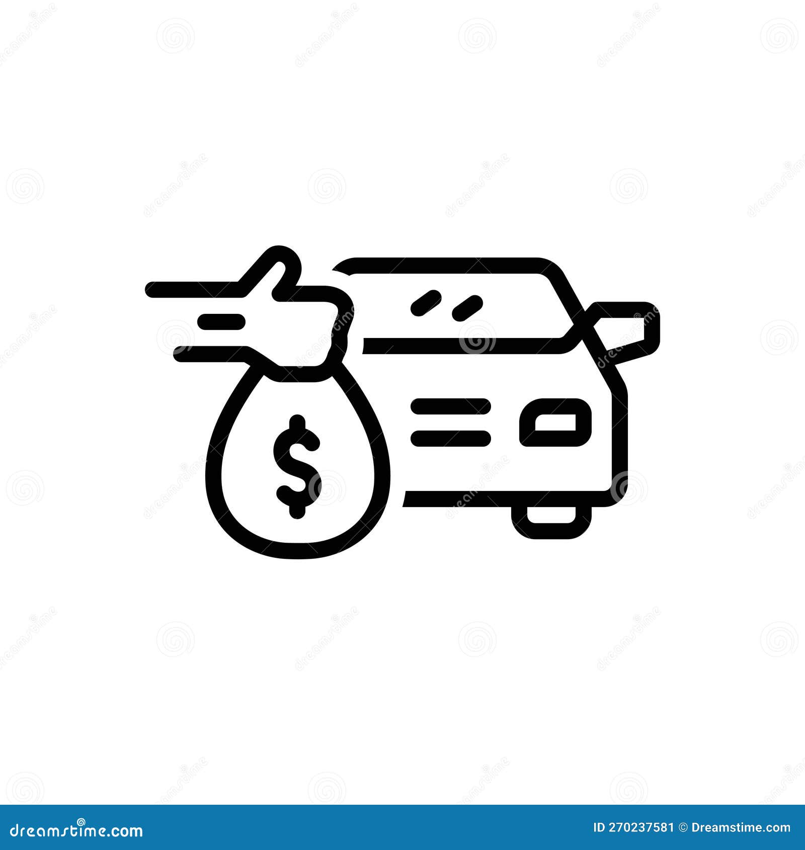 Black Line Icon for Rates, Charge and Amount Stock Vector ...