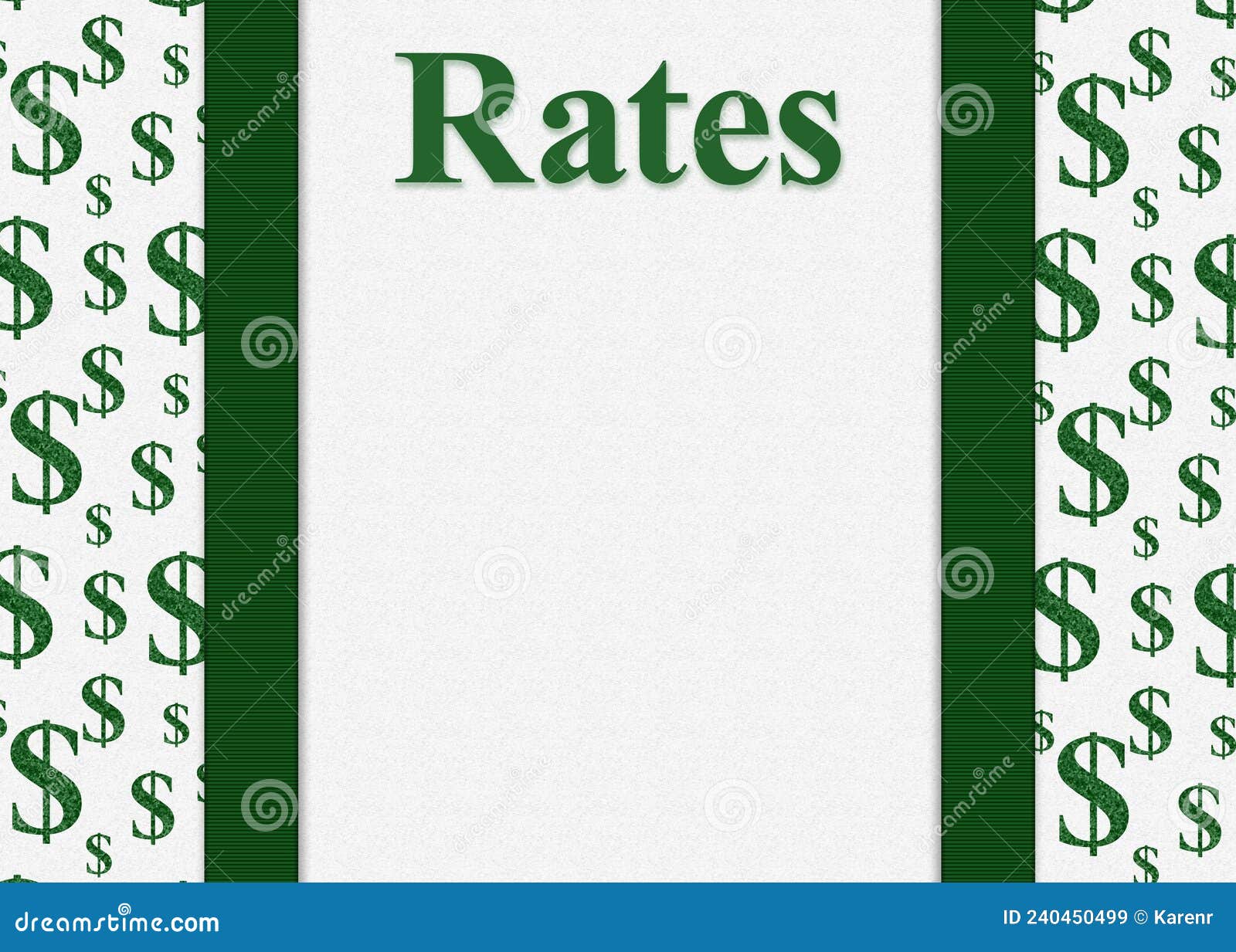 Rates Message with Green Dollar Signs Stock Illustration - Illustration ...