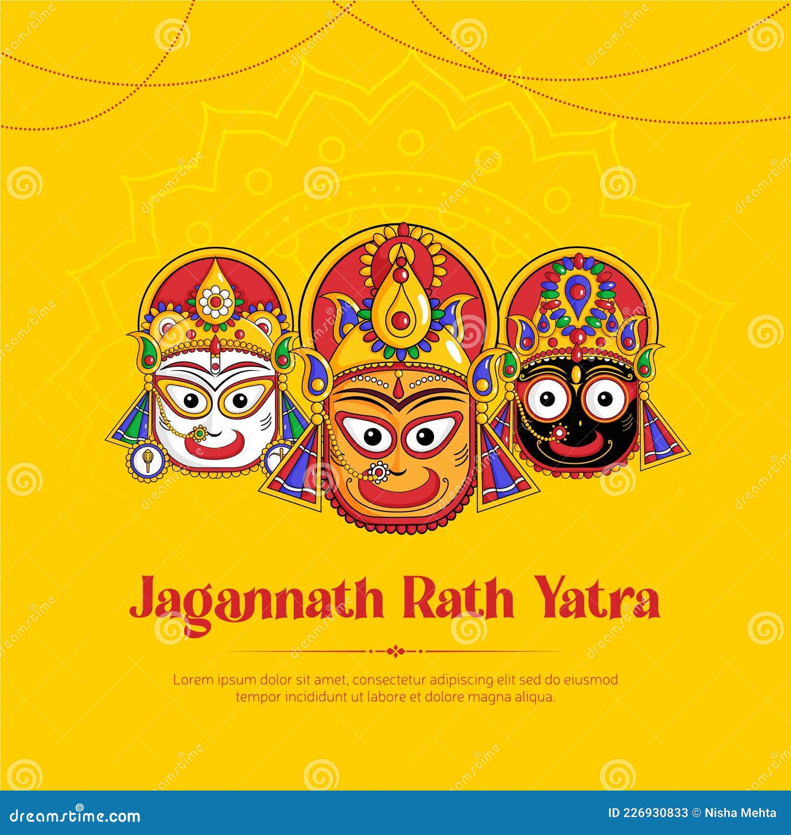 Banner Design of Rath Yatra Festival Stock Vector - Illustration of ...