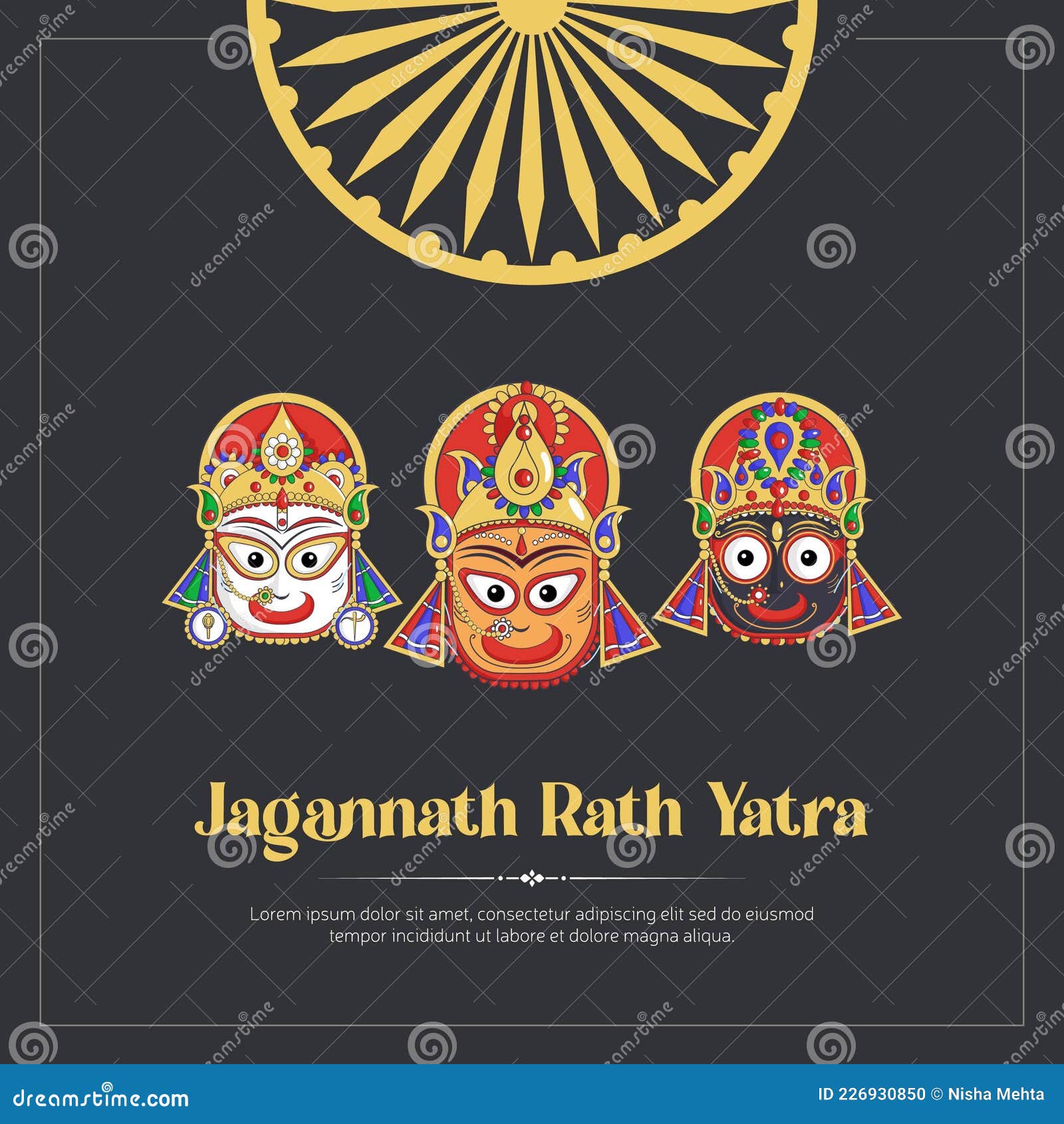 Banner Design of Rath Yatra Festival Stock Vector - Illustration of ...