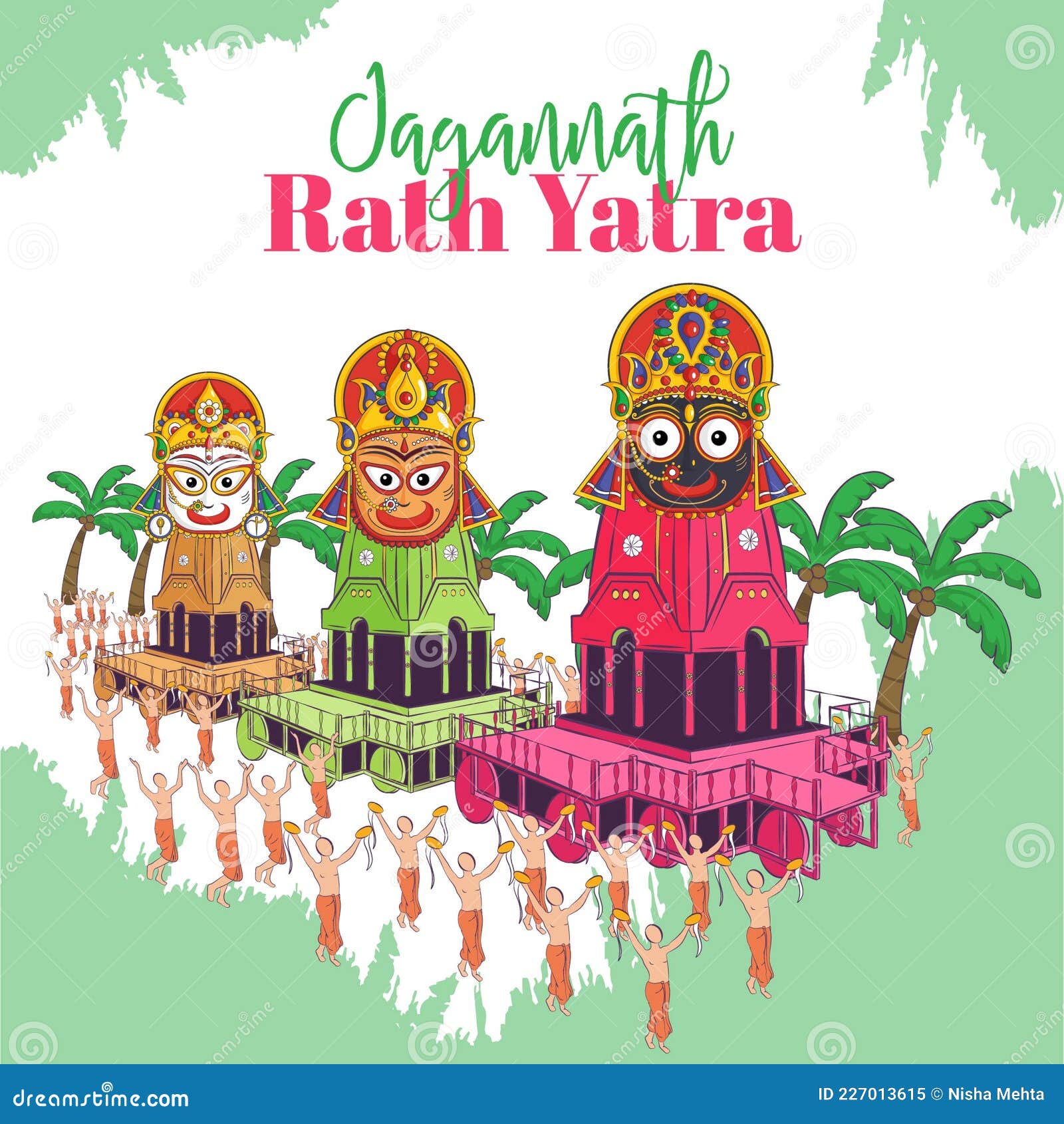 Banner Design of Rath Yatra Festival Stock Vector - Illustration of ...