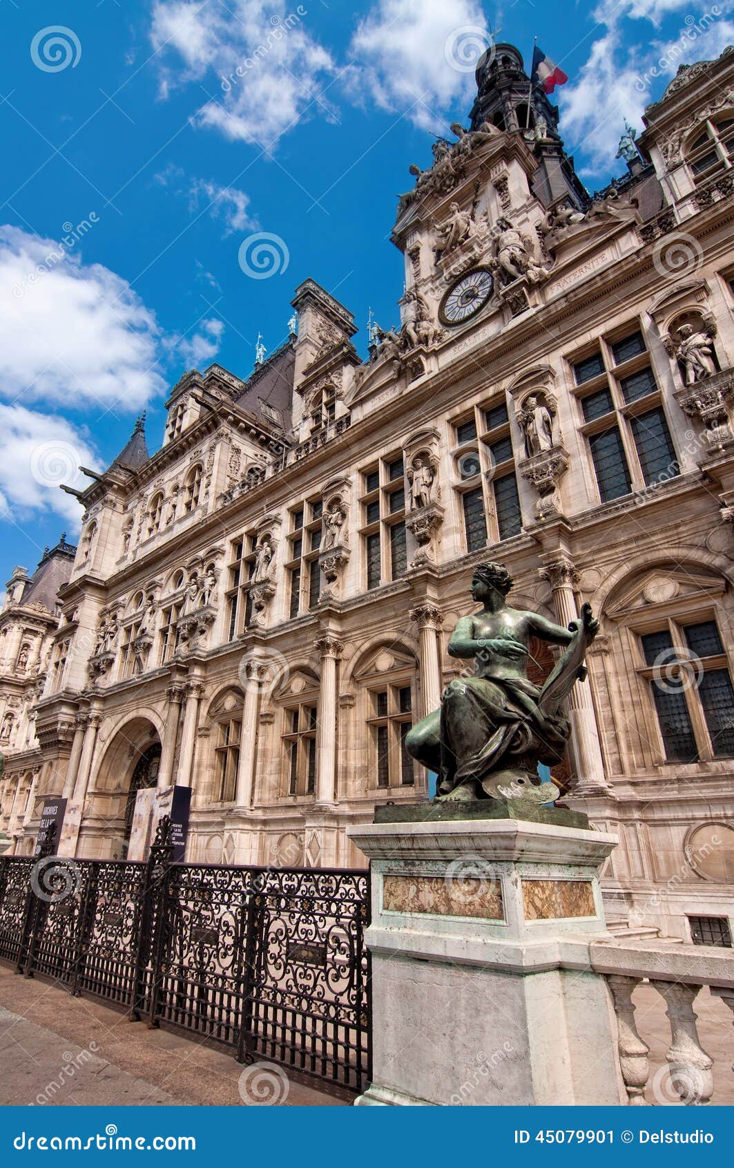 Rathaus von Paris stockbild. Bild von paris, pariser - 45079901