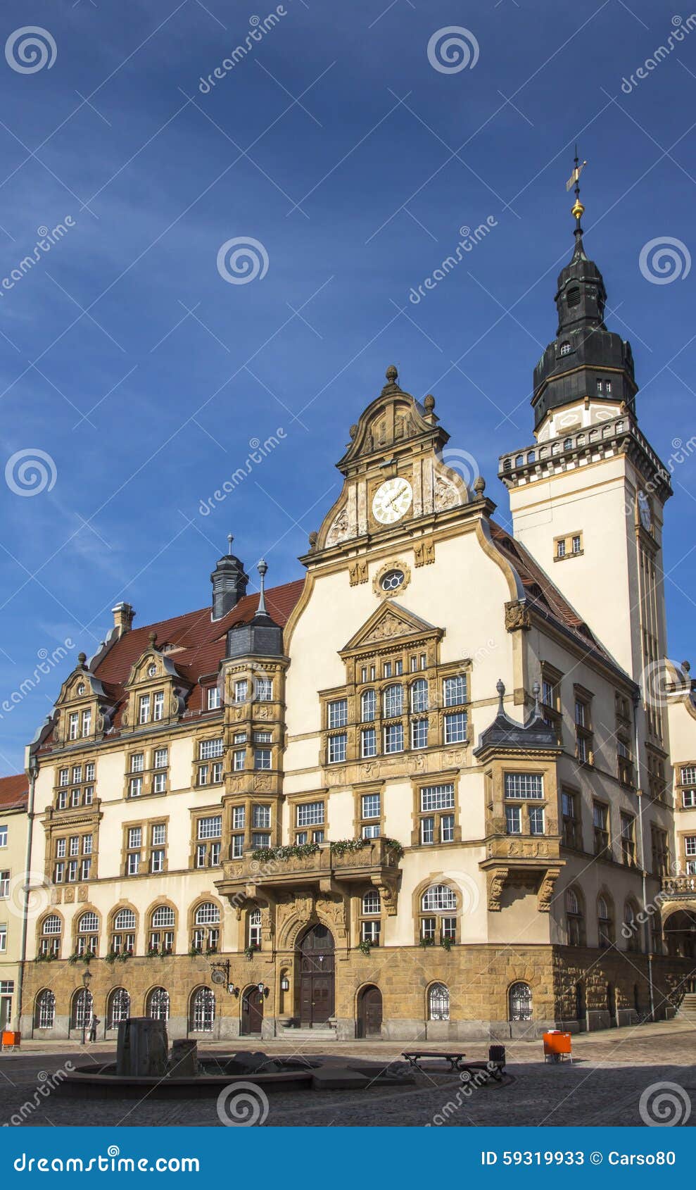 Rathaus Von Werdau, Deutschland Stockbild - Bild von historisch ...