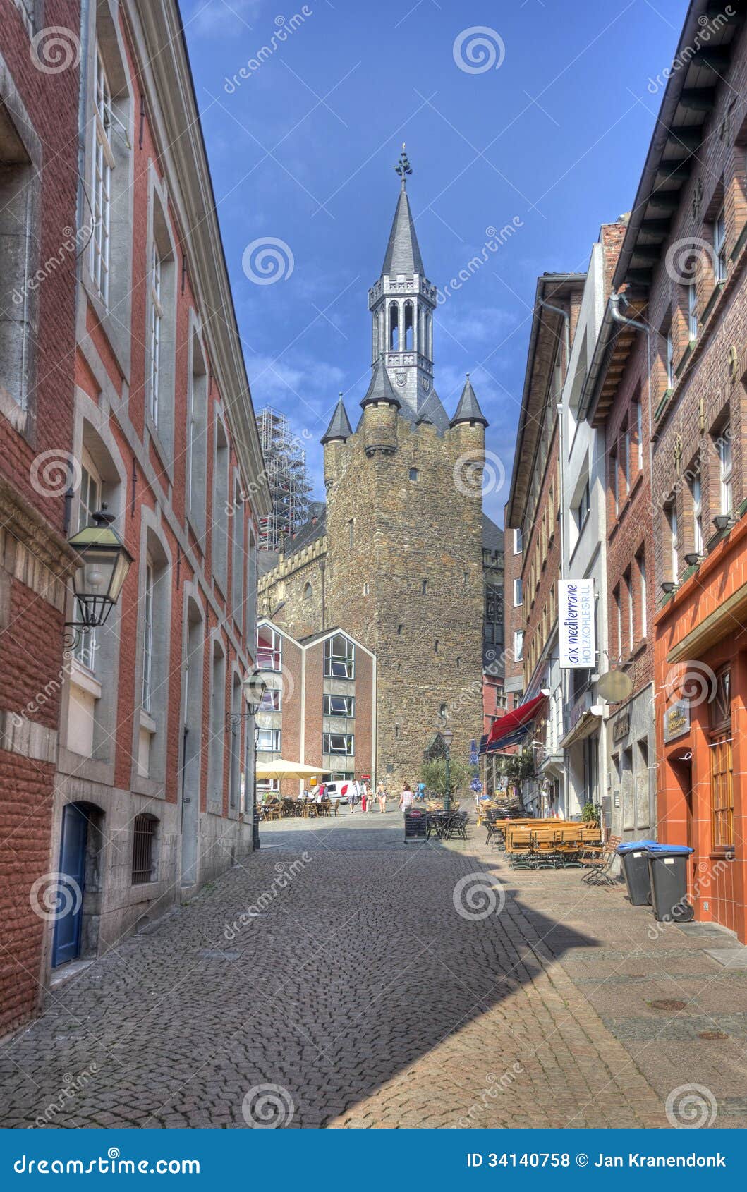 Rathaustoren in Aken, Duitsland Redactionele Stock Foto - Image of ...