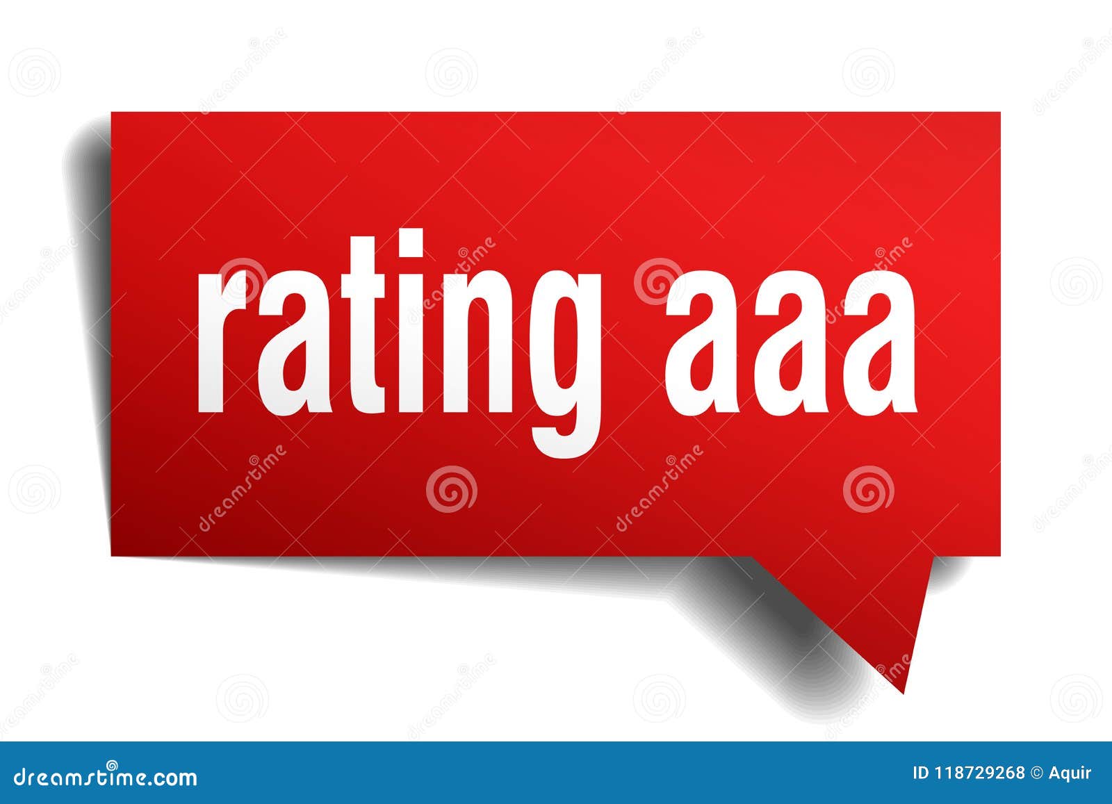 Rating Aaa Red 3d Speech Bubble Stock Vector - Illustration of banner ...