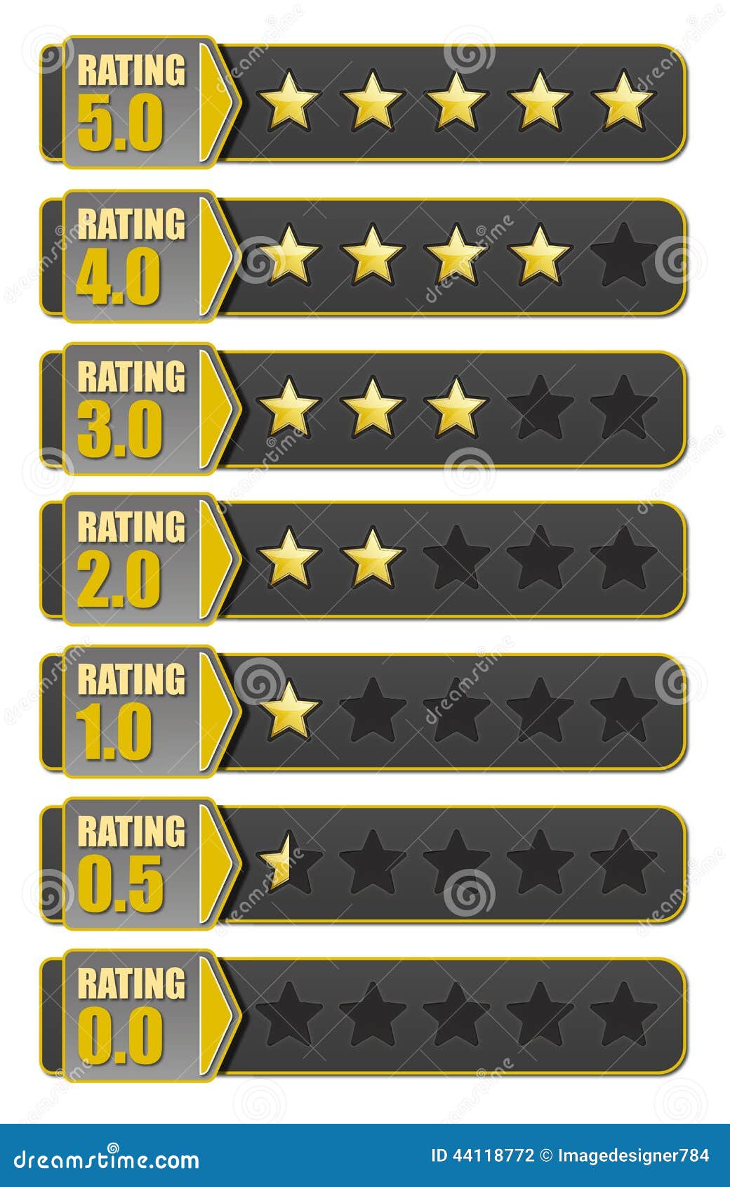 Rating Button and stars stock illustration. Illustration of shiny ...