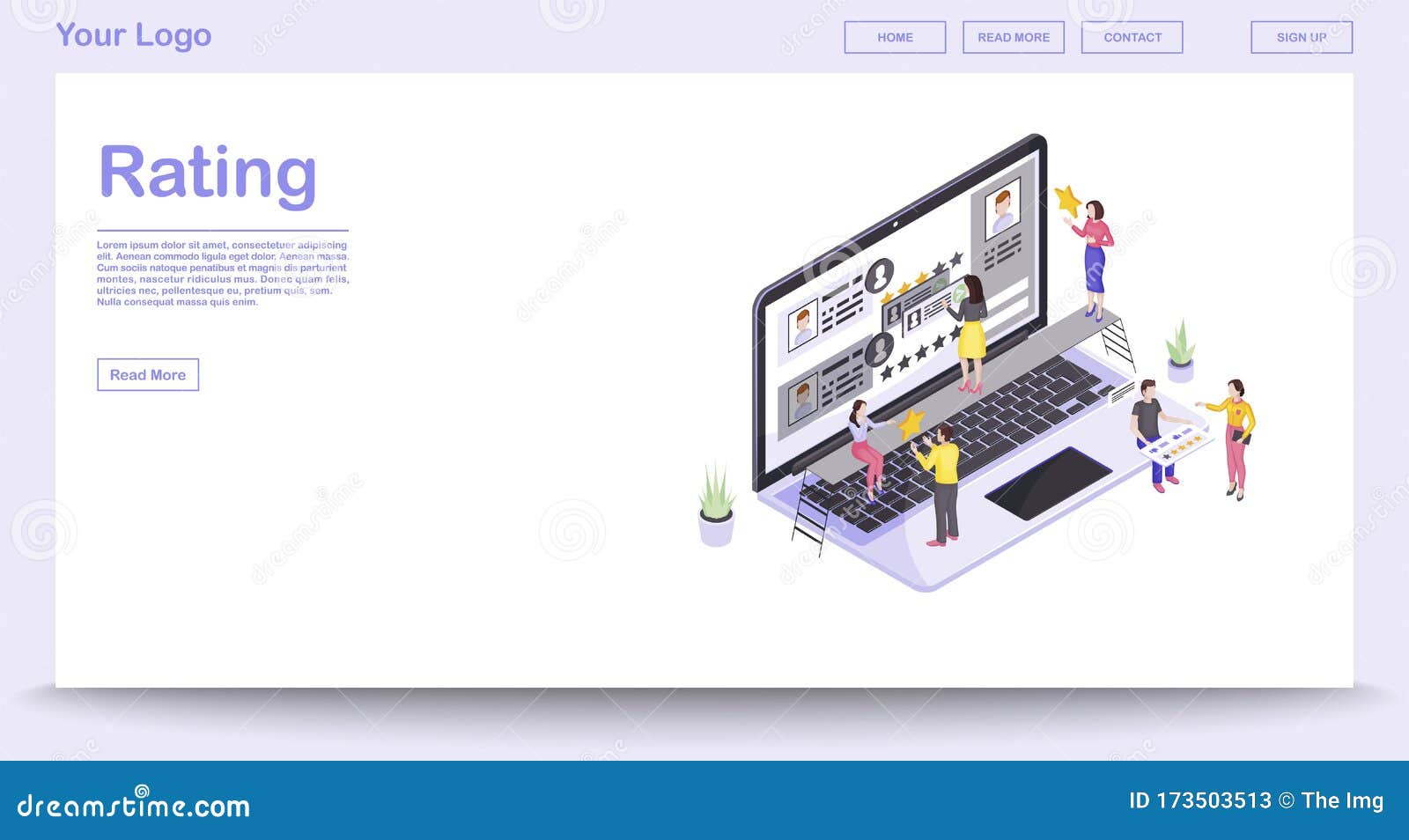 Rating and Feedback Webpage Vector Template Stock Vector - Illustration ...