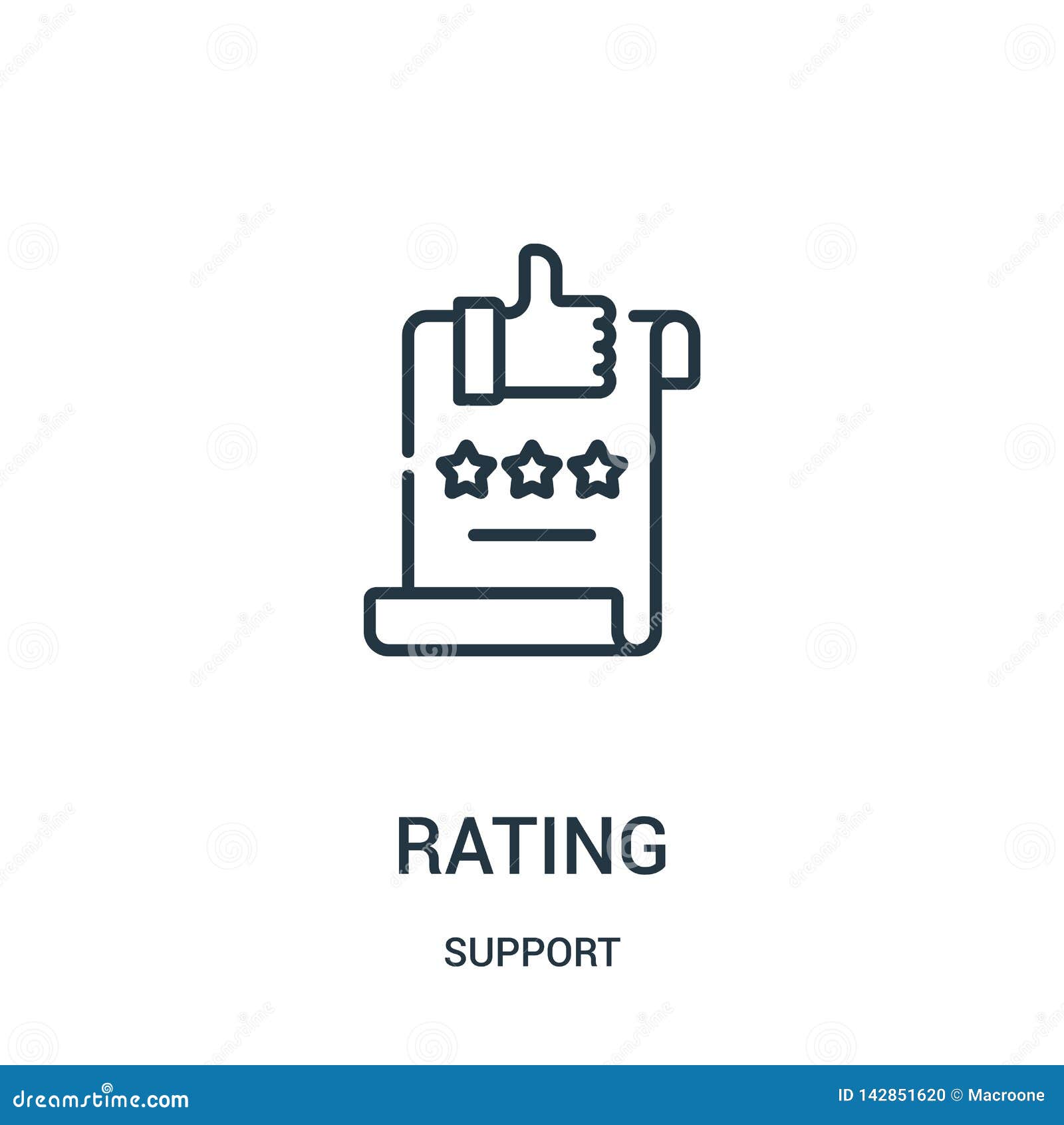 Rating Icon Vector from Support Collection. Thin Line Rating Outline ...
