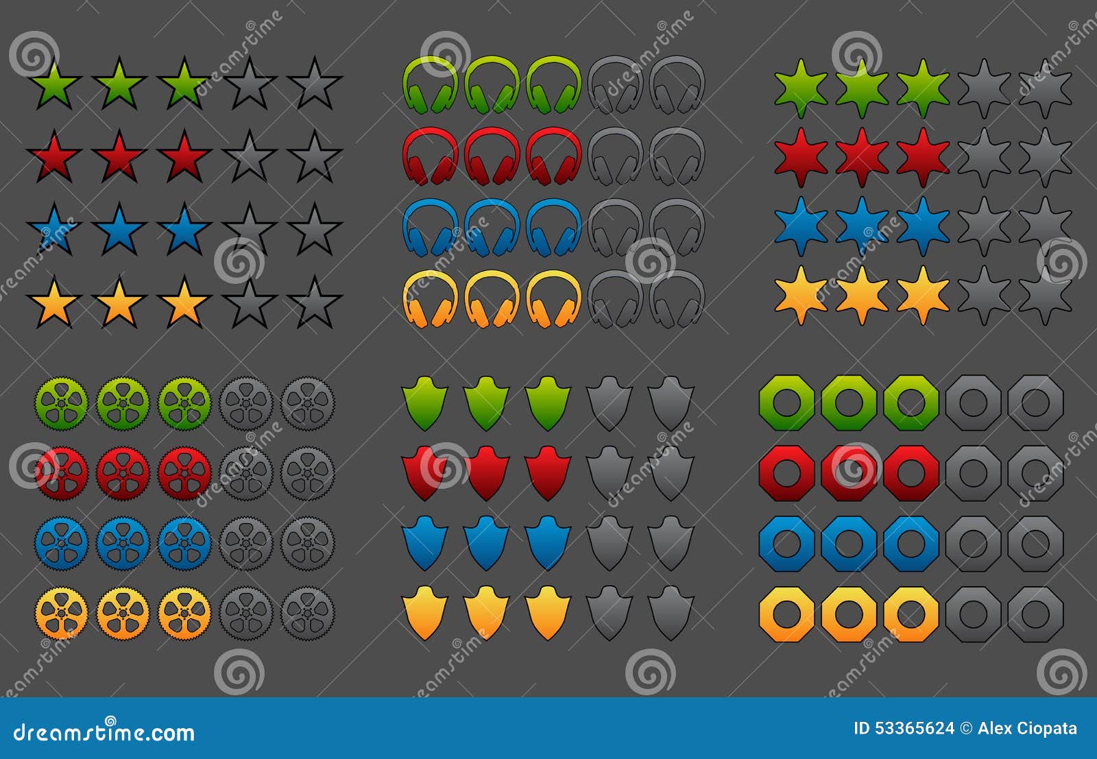 Rating icons pack stock vector. Illustration of vector - 53365624