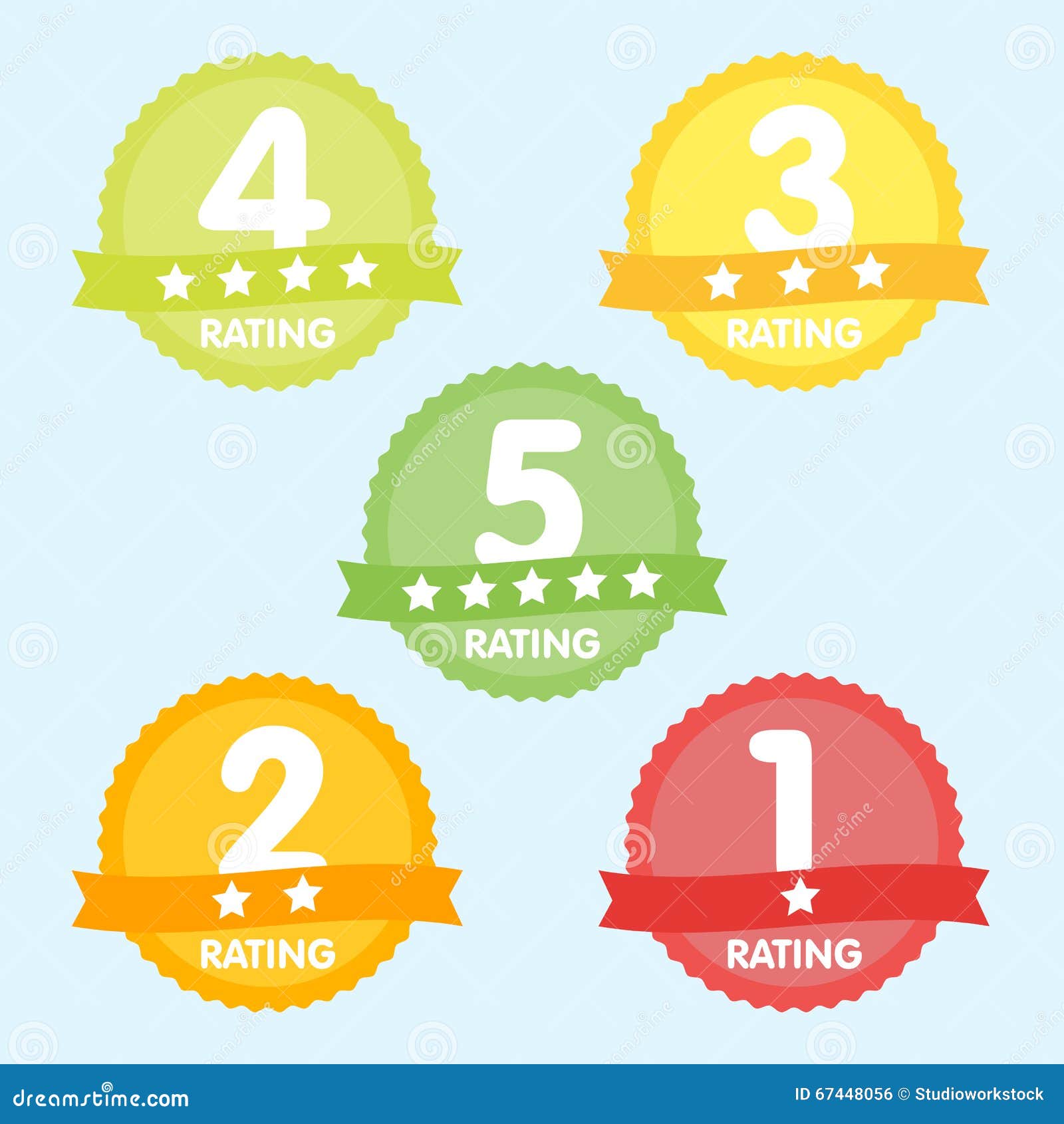 Rating Label Stars Set, Vector Illustration Stock Vector - Illustration ...