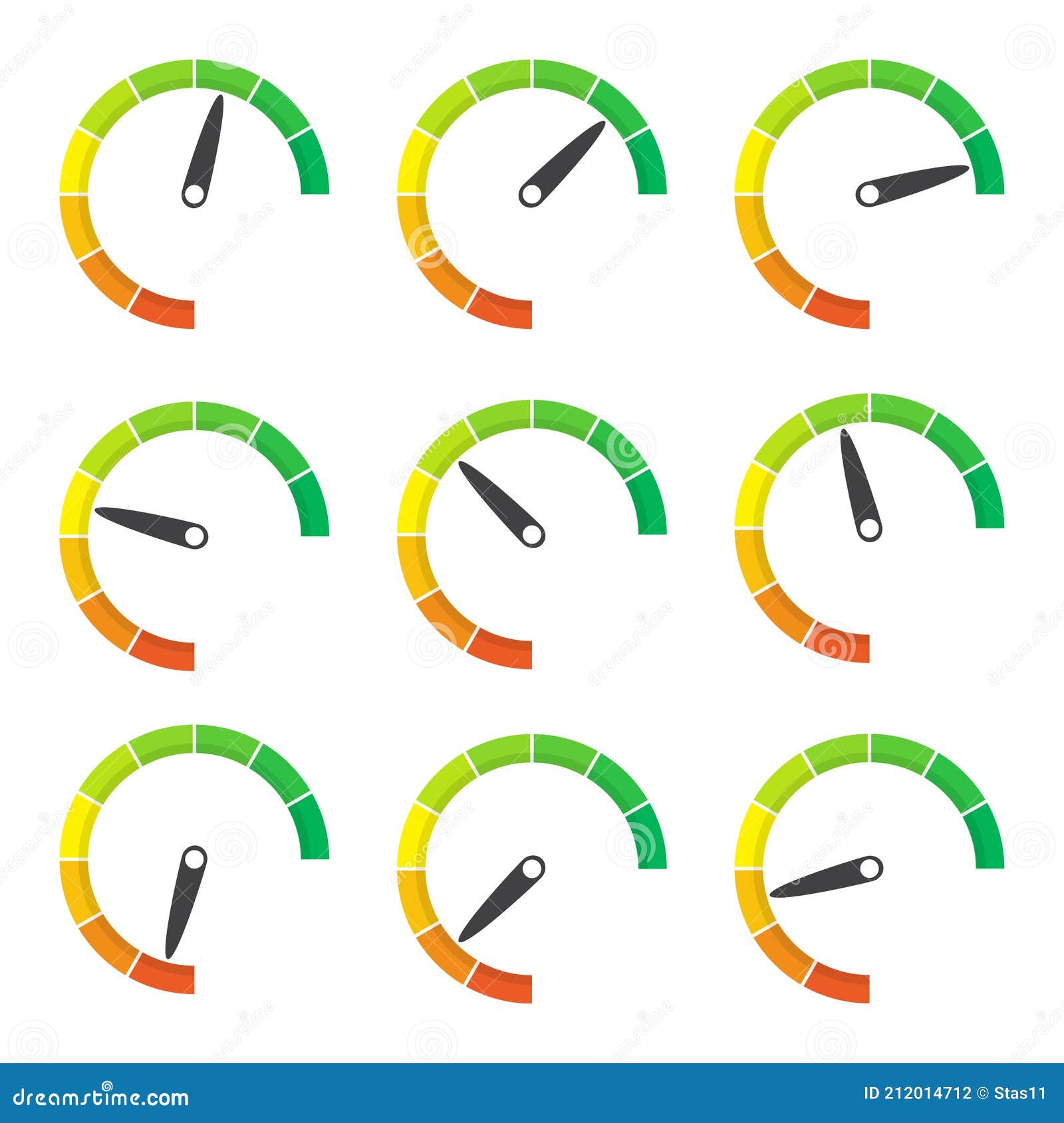 Rating Meter Gauge Element in a Flat Design. Vector Illustration Stock ...