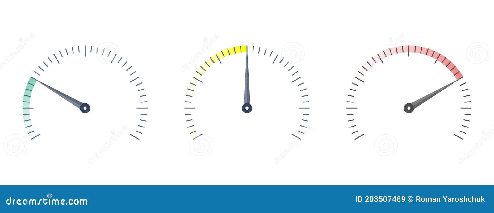 Speedometer, Barometer, Fuel And Petrol Gauge Logo Set. Dial Indicator ...