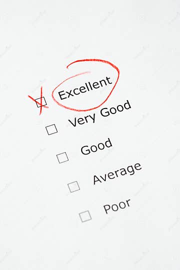 Rating Scale with EXCELLENT Checked Stock Photo - Image of shot, mark ...