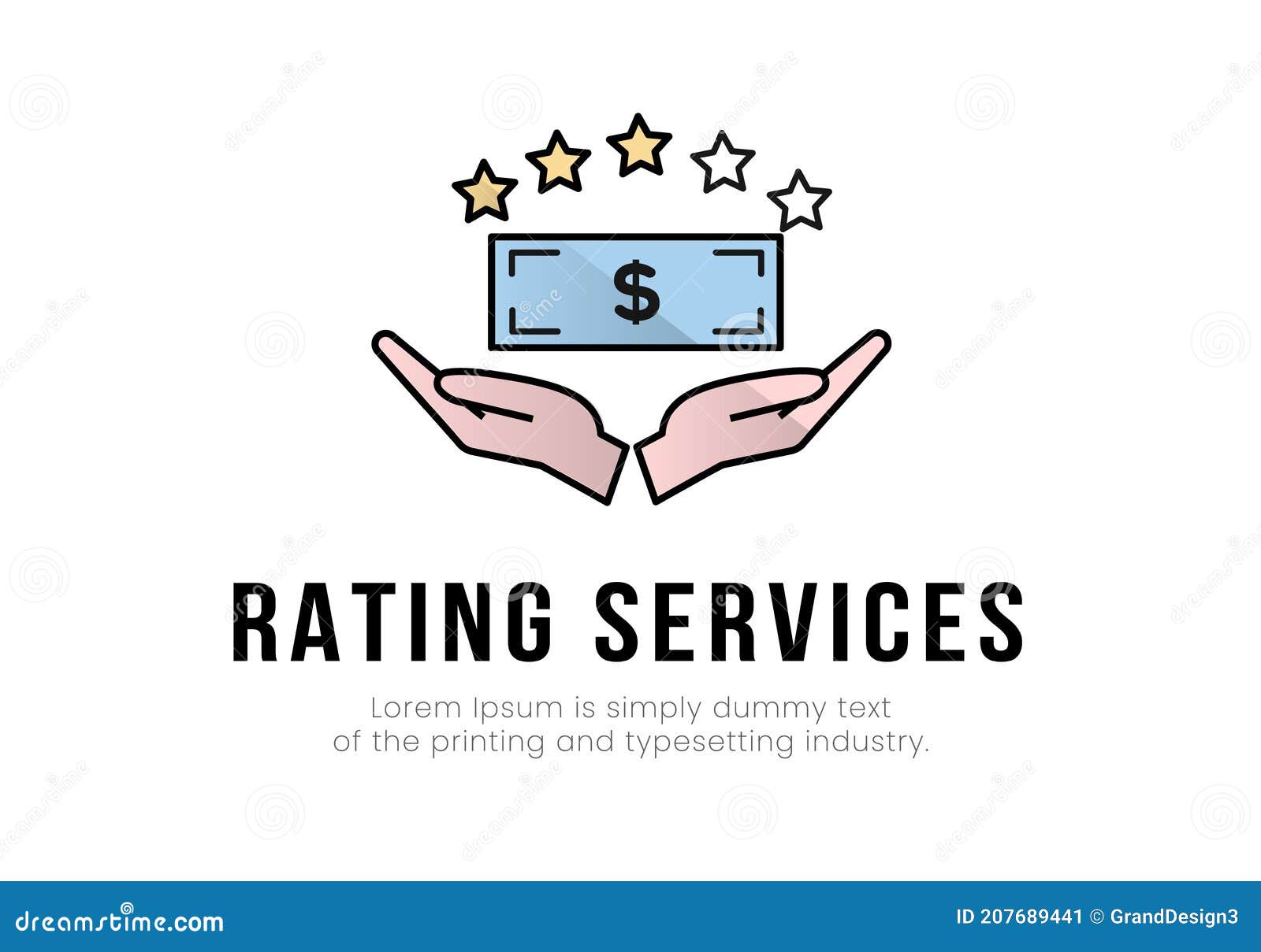 Rating Services Logo. Logo with the Image of a Dollar in Hands and ...