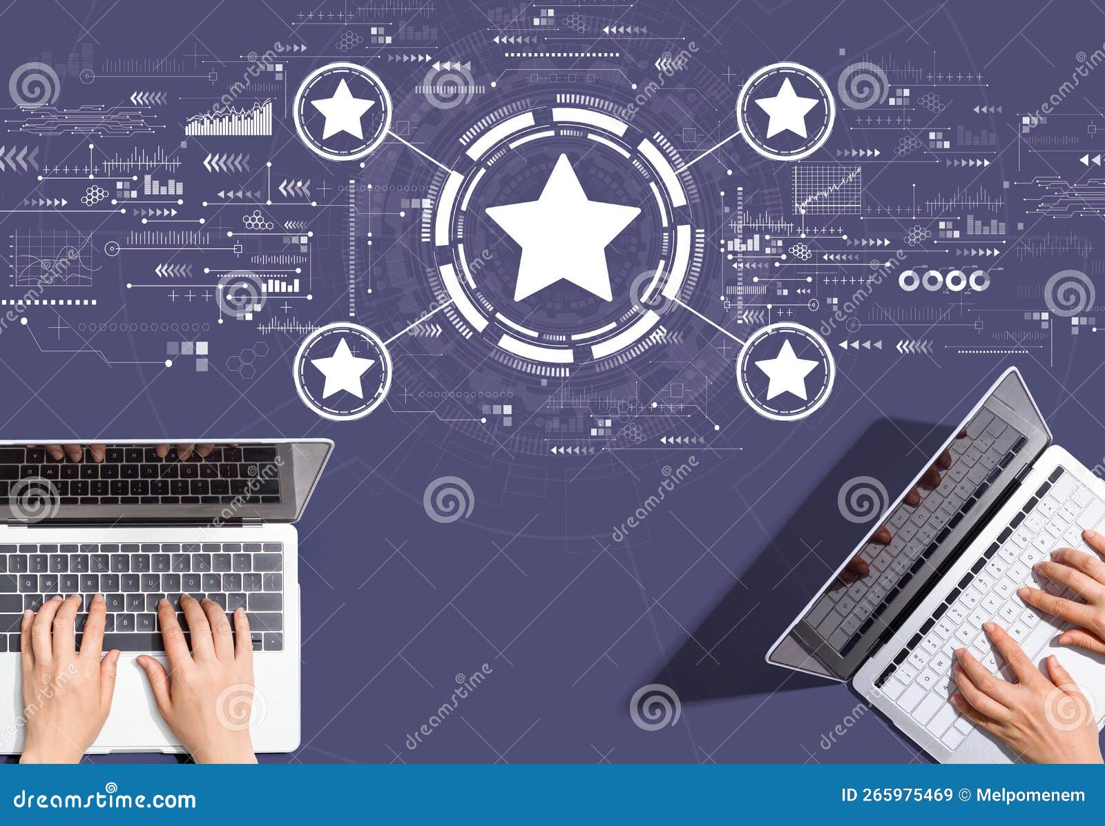 Rating Star Concept with People Working Together Stock Image - Image of ...