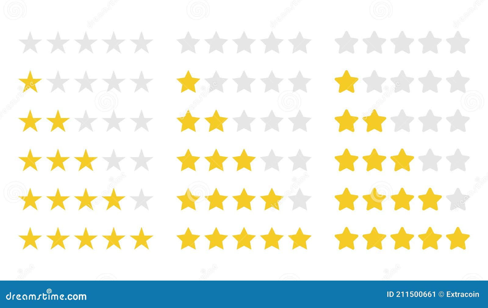 Rating Stars Set, Customer Feedback Five Star Template Stock ...