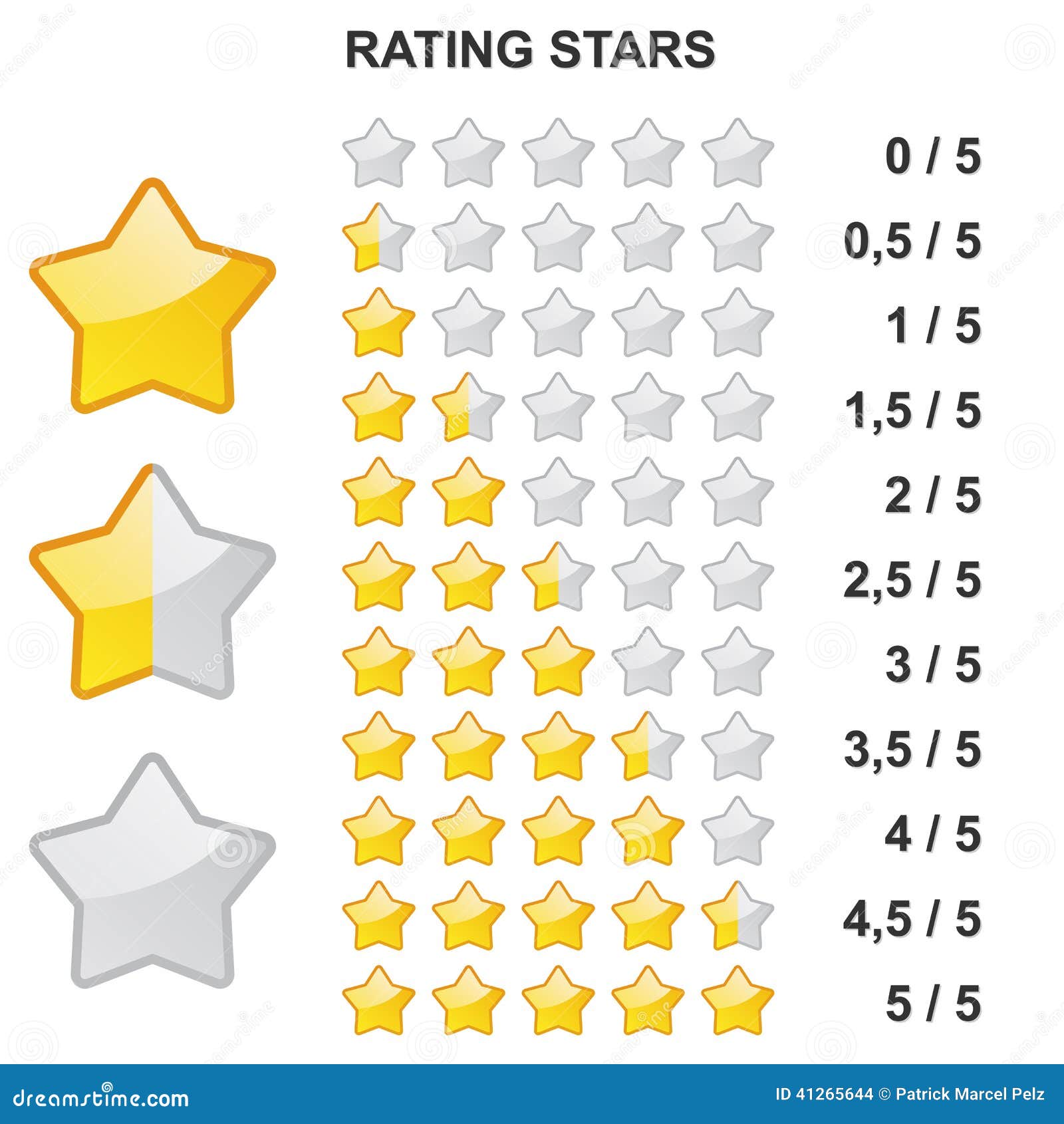 Rating Stars - 0 to 5 stock vector. Illustration of ranking - 41265644