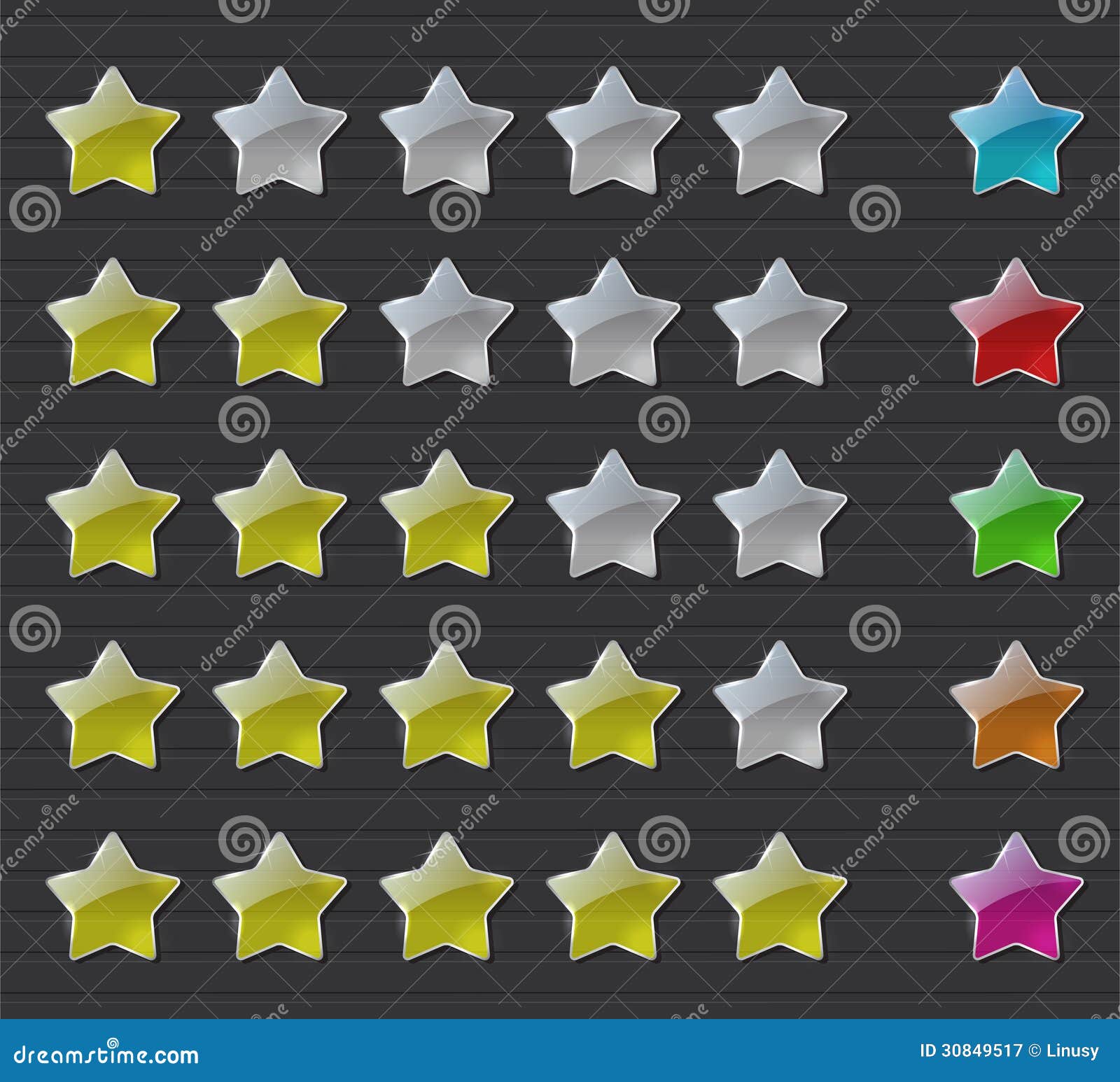 Rating stars stock vector. Illustration of internet, evaluation - 30849517