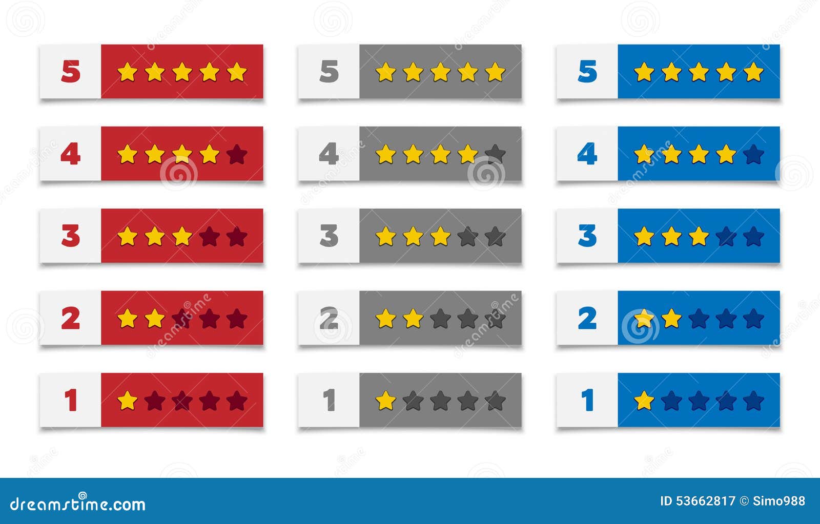 Rating stars stock vector. Illustration of ratings, five - 53662817