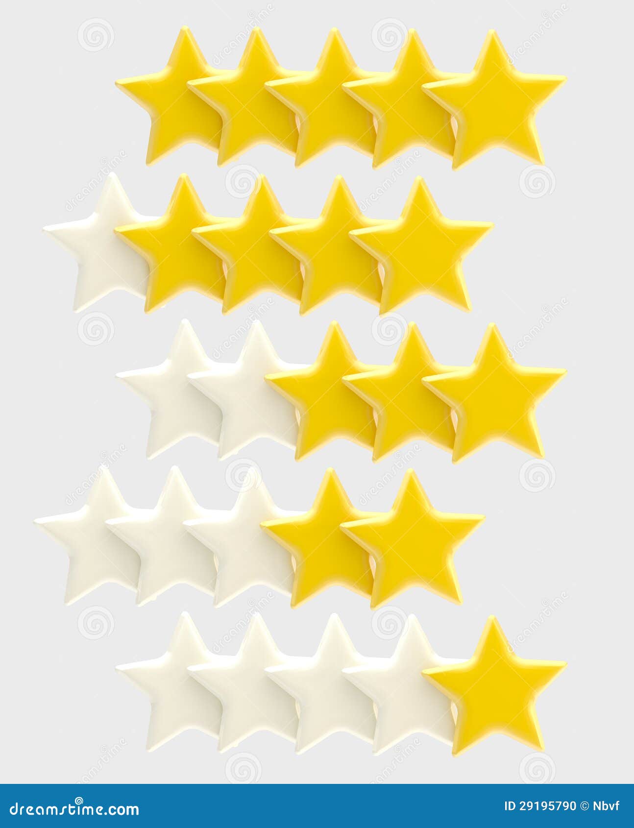 Rating System from One Up To Five Stars Stock Illustration ...