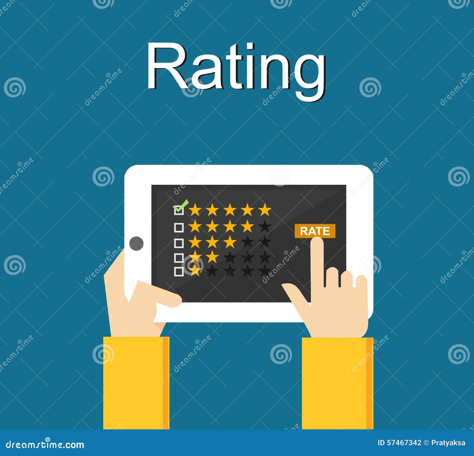 Rating System on Phone Screen. Giving Feedback Concept Stock Vector ...
