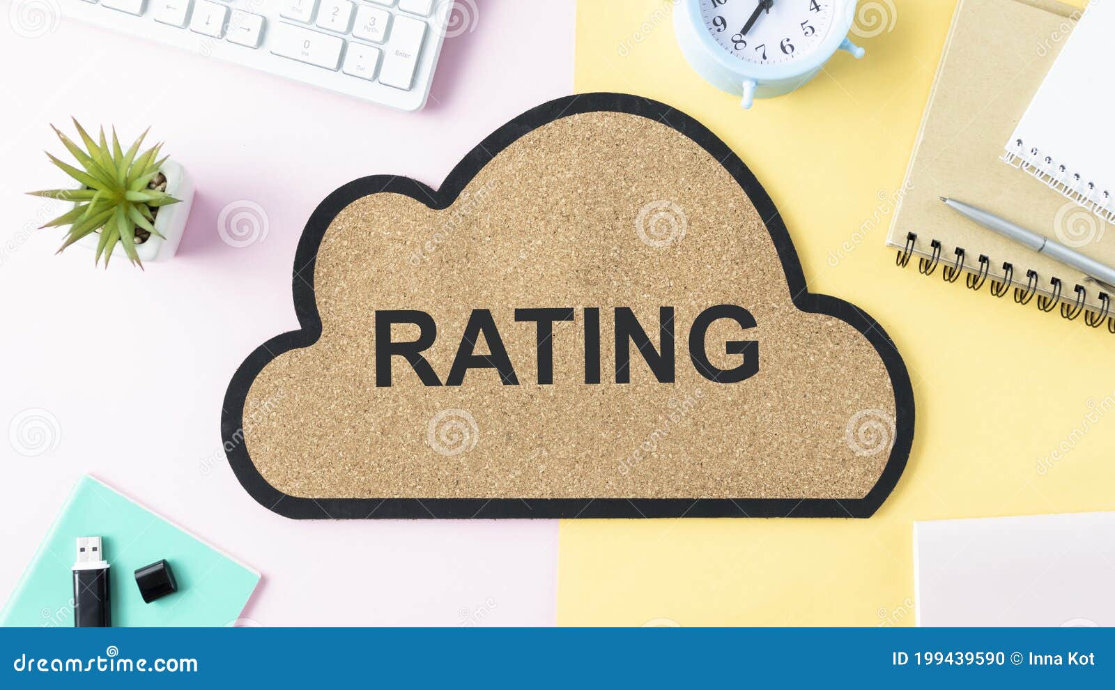 RATING Text on Card on a Yellow Stock Photo - Image of opinion, report ...
